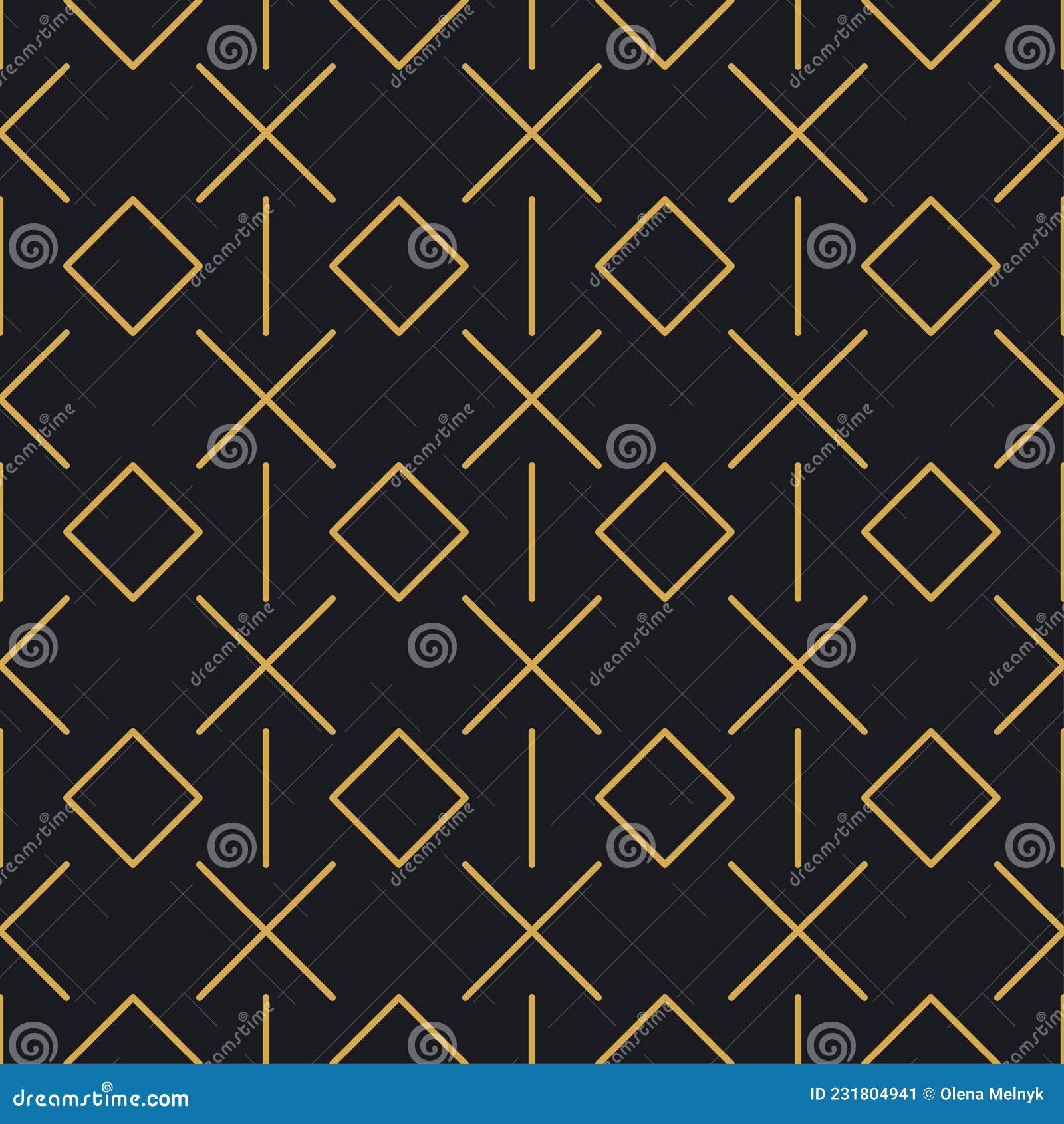 Abstract Seamless Geometric Gold Linear Pattern for Packaging, Design ...