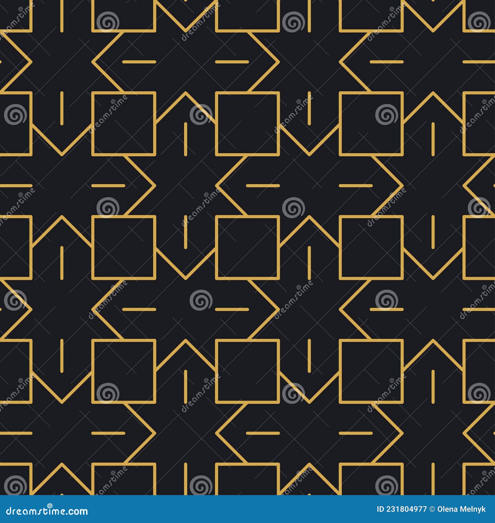 Abstract Seamless Geometric Gold Linear Pattern for Packaging, Design ...