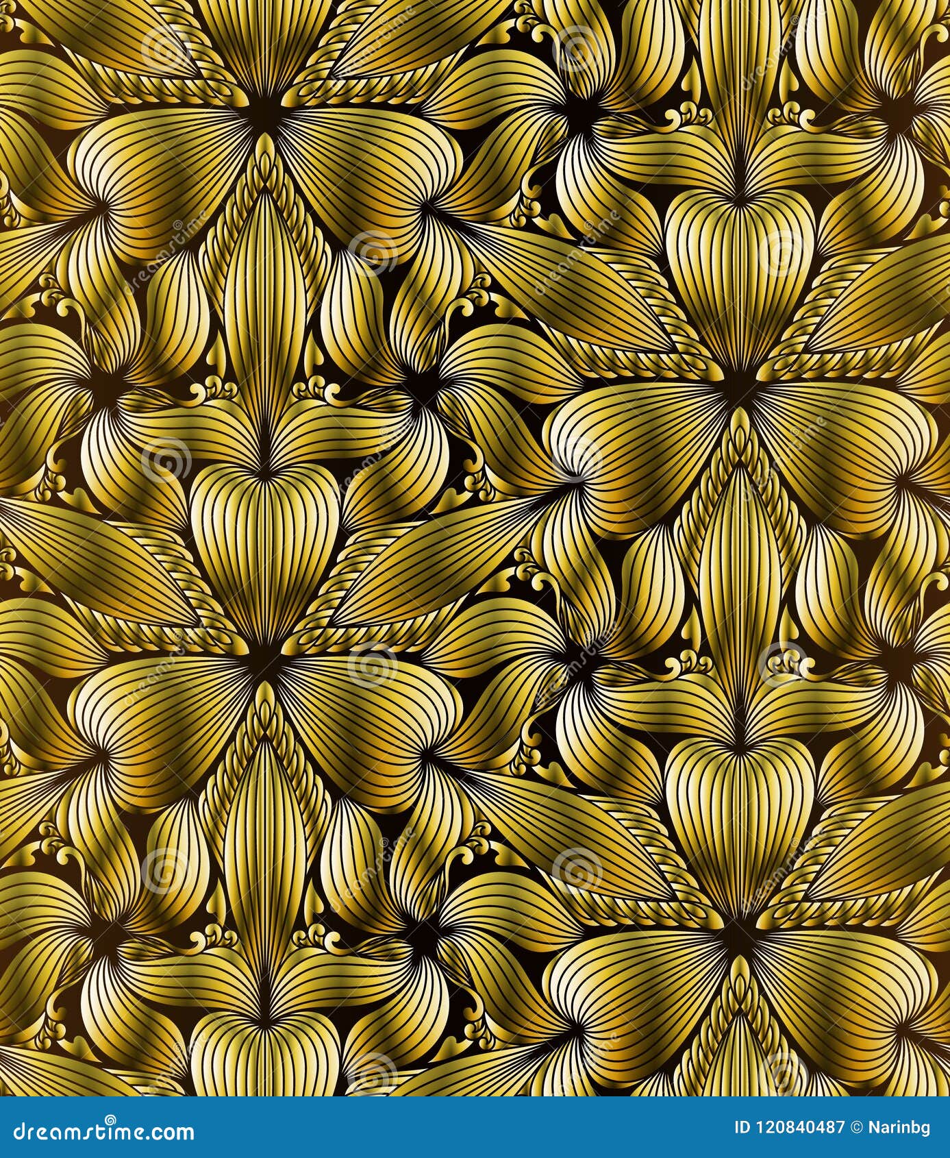 Abstract Seamless Geometric Gold Pattern Stock Vector - Illustration of ...