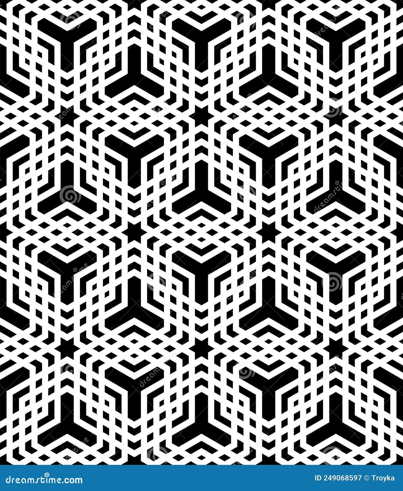 Abstract Seamless Geometric Hexagons Op Art Pattern Stock Vector ...