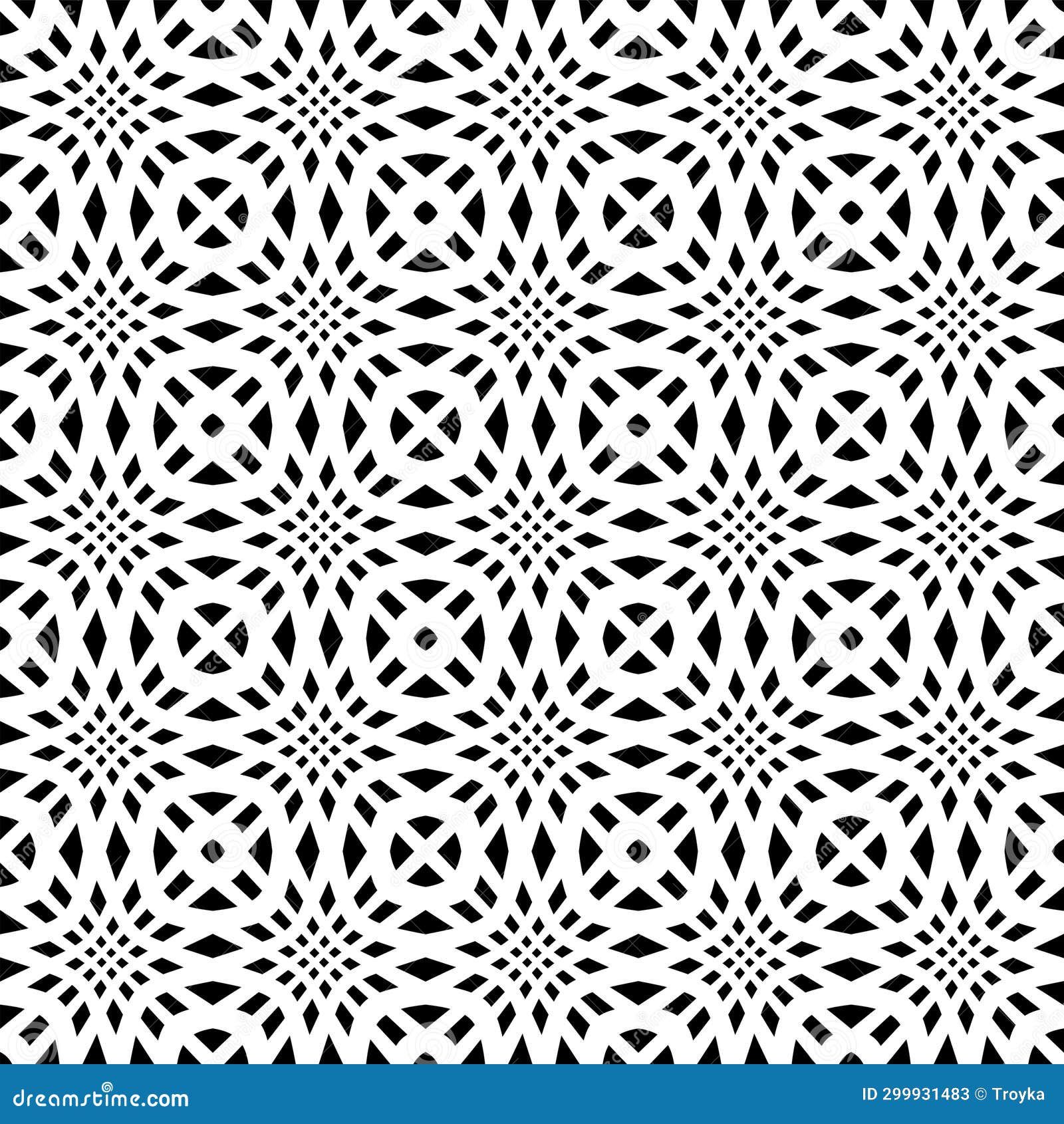 Abstract Seamless Geometric Op Art Black and White Pattern Stock Vector ...