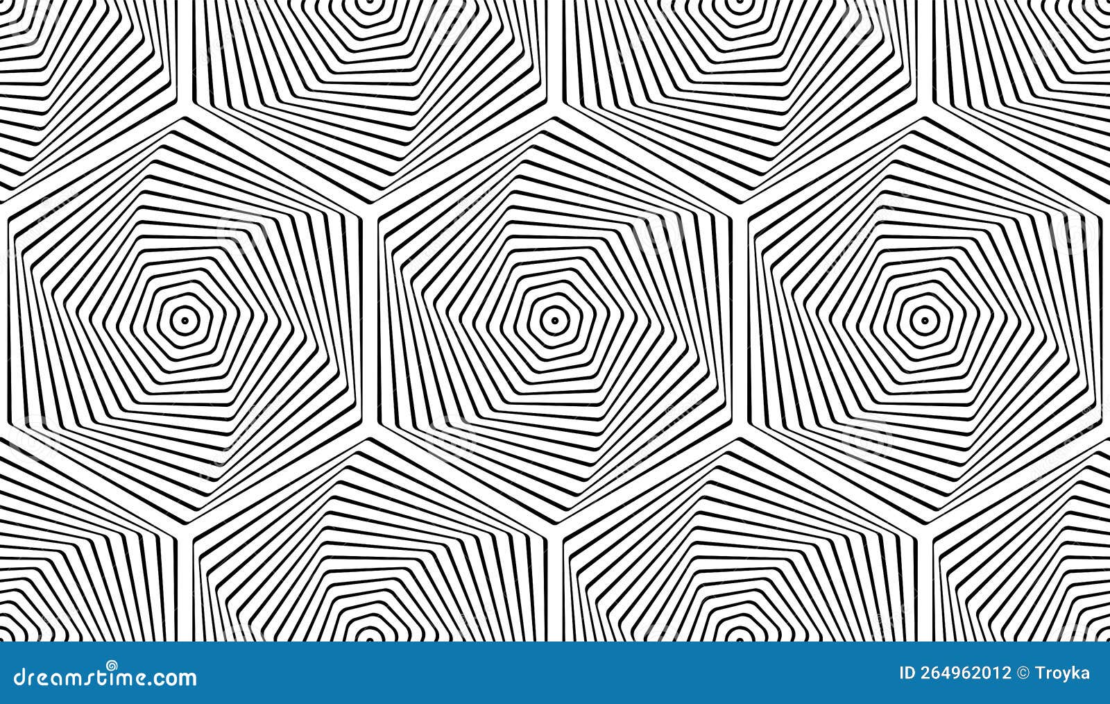 Abstract Seamless Geometric Op Art Hexagons Pattern Stock Vector ...