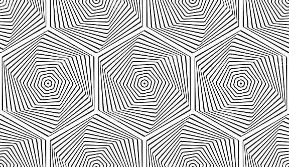 Abstract Seamless Geometric Op Art Hexagons Pattern Stock Vector ...