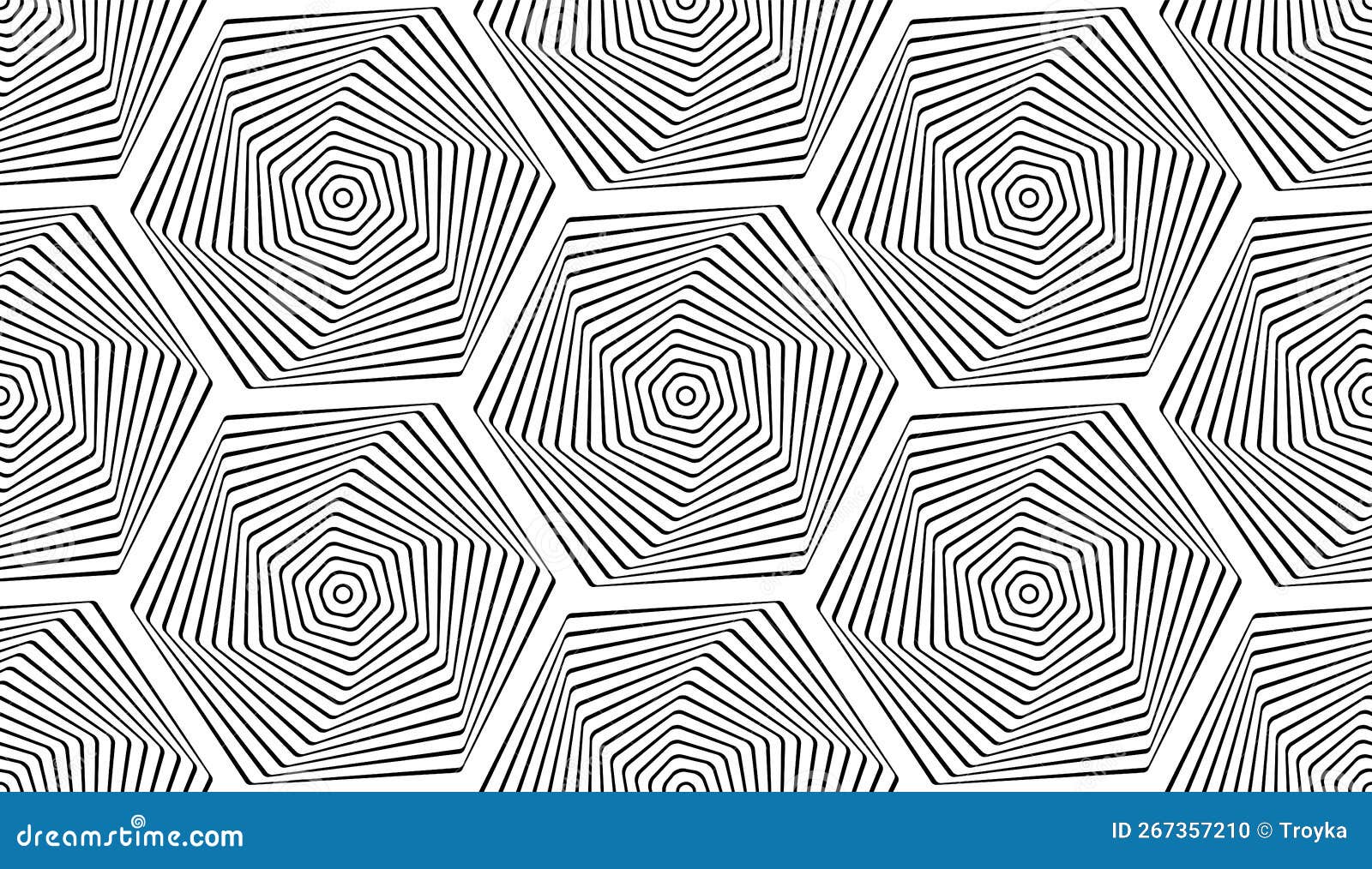 Abstract Seamless Geometric Op Art Hexagons Pattern Stock Vector ...