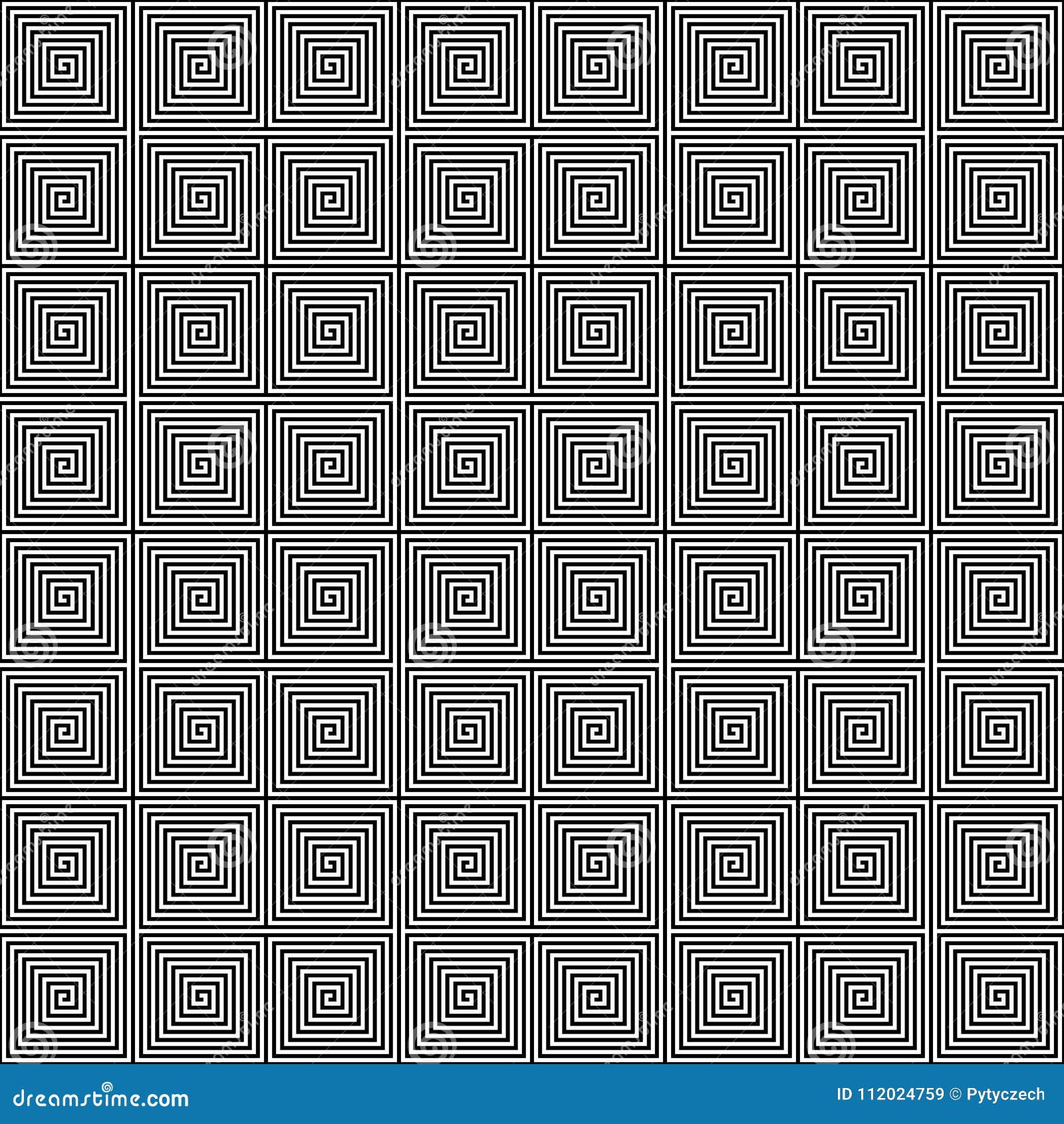 Abstract Seamless Geometric Pattern Background. Square Spiral Maze in ...