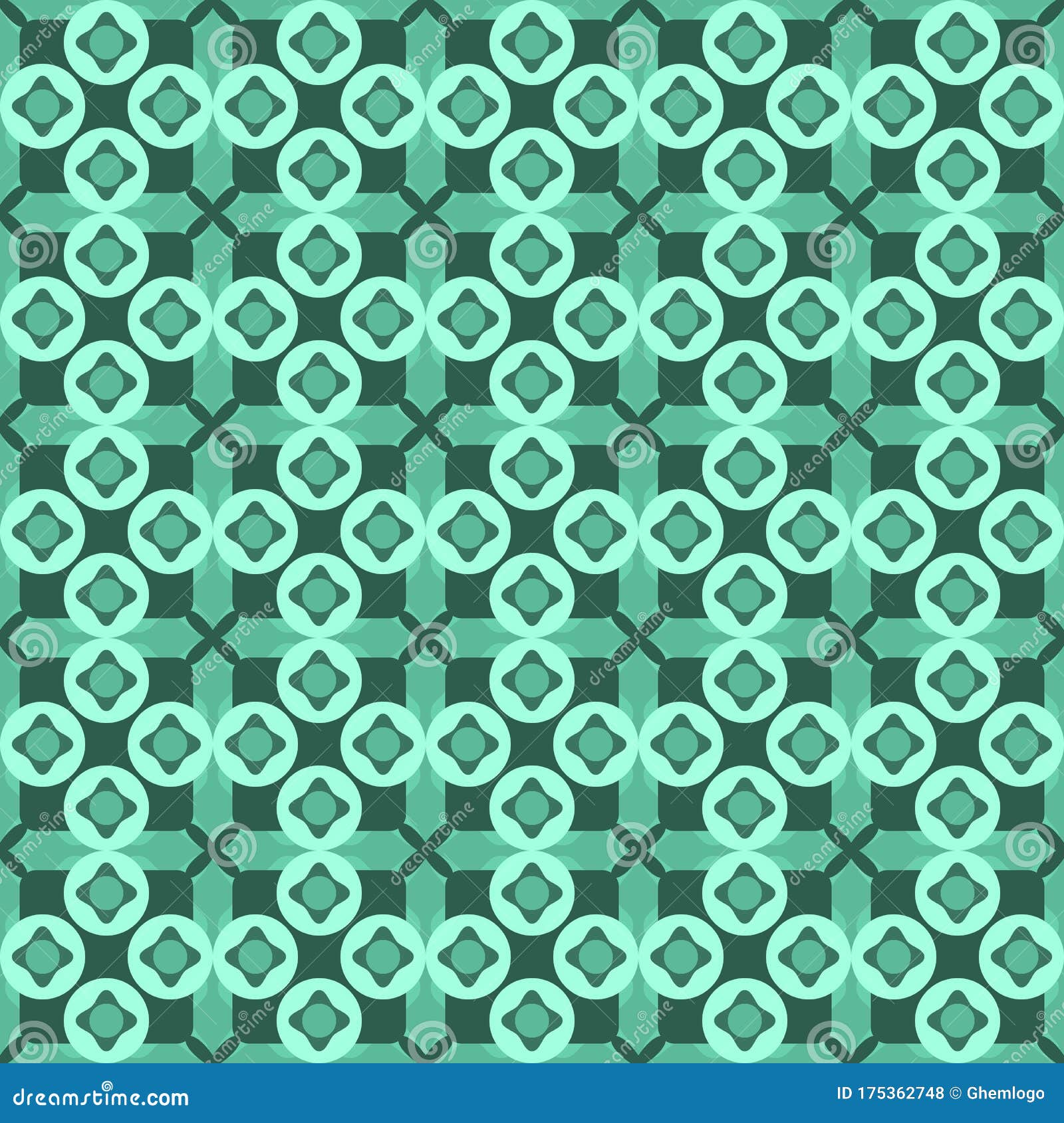 Abstract Seamless Geometric Pattern with Green Colors Stock Vector ...