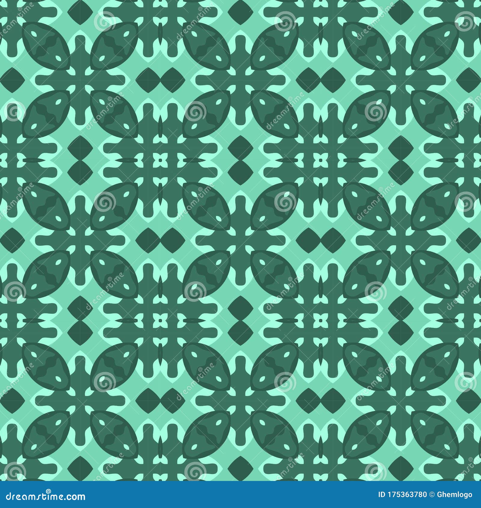 Abstract Seamless Geometric Pattern with Green Colors Stock Vector ...