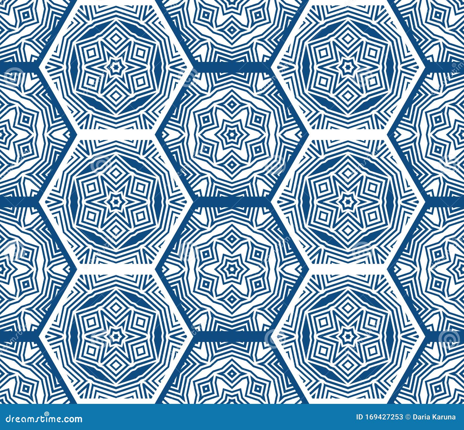 Abstract Seamless Geometric Pattern. Some Forms Smoothly Transform into ...