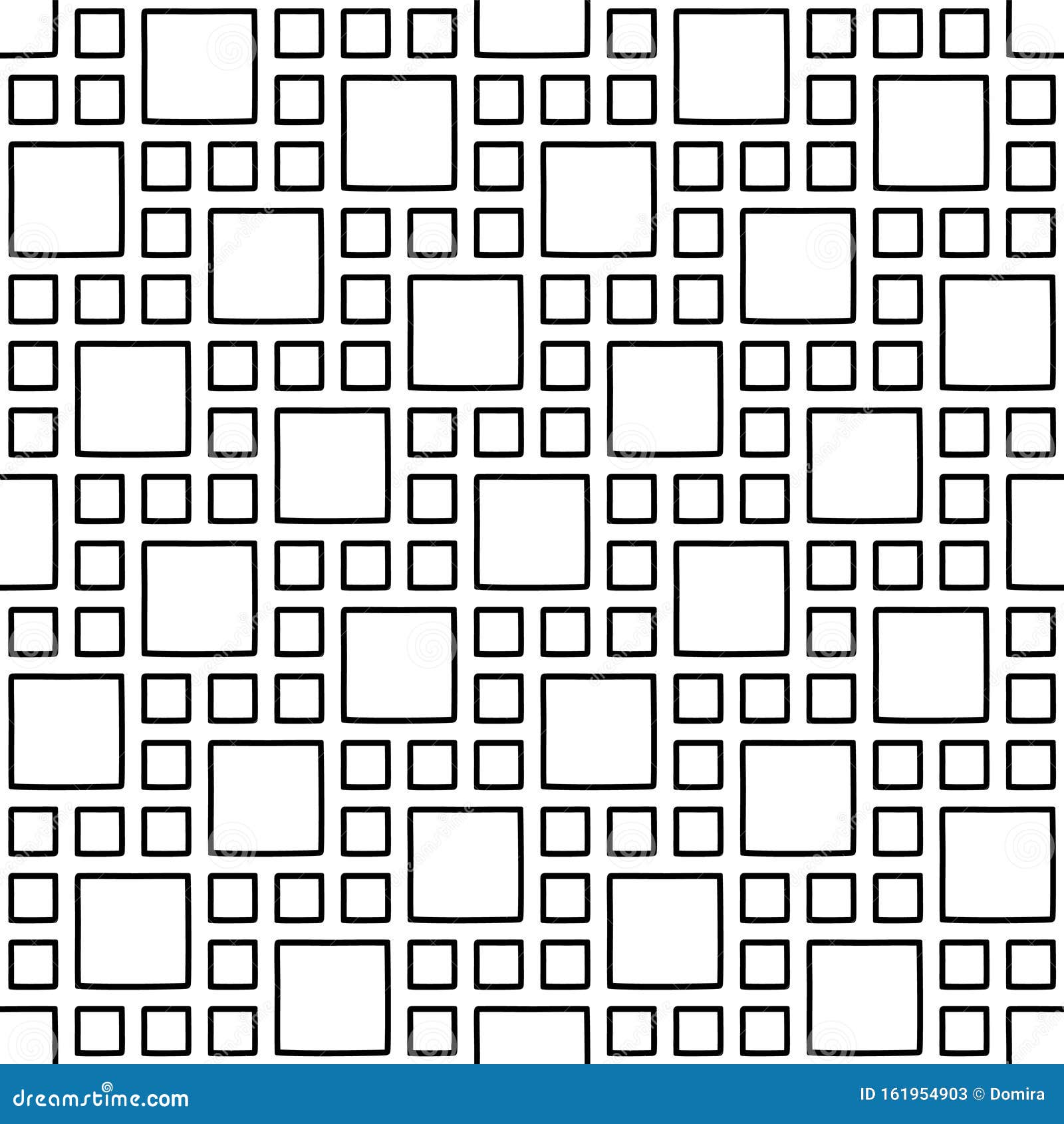 Abstract Seamless Geometric Pattern with Square Elements. Simple Black ...