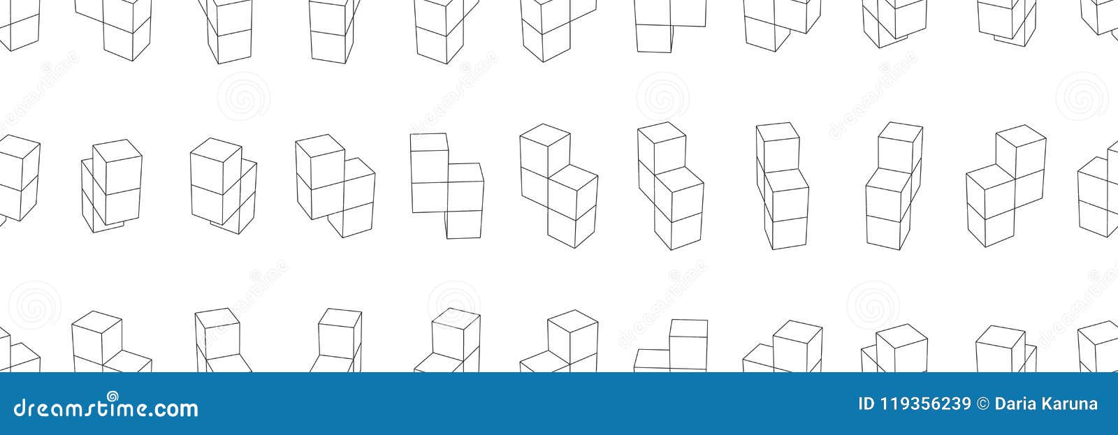 Abstract Seamless Geometric Pattern. a Three-dimensional Shape in Space ...