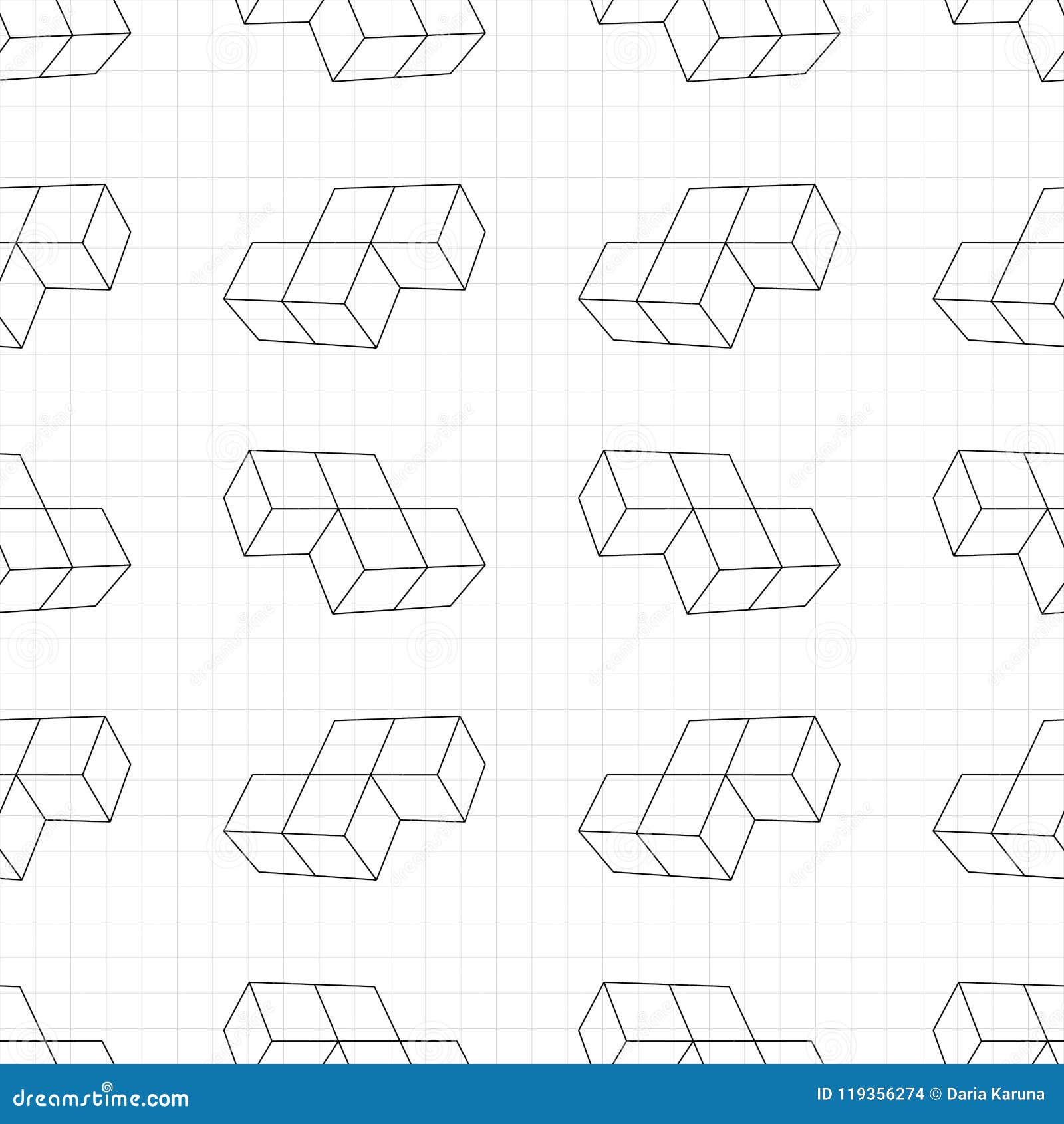 Abstract Seamless Geometric Pattern. a Three-dimensional Shape in Space ...