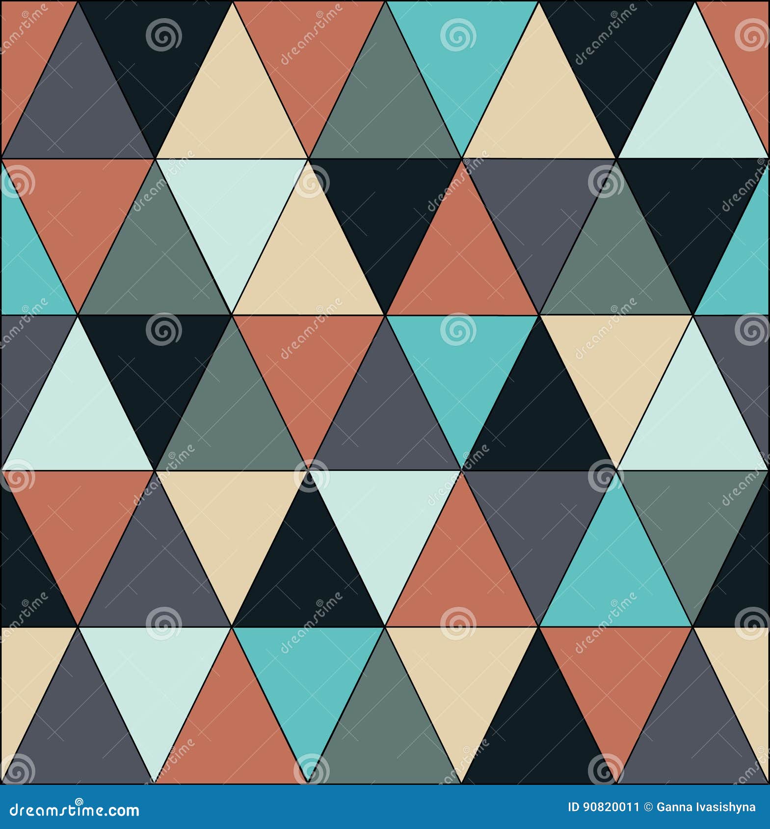Abstract Seamless Geometric Pattern with Triangles Stock Illustration ...