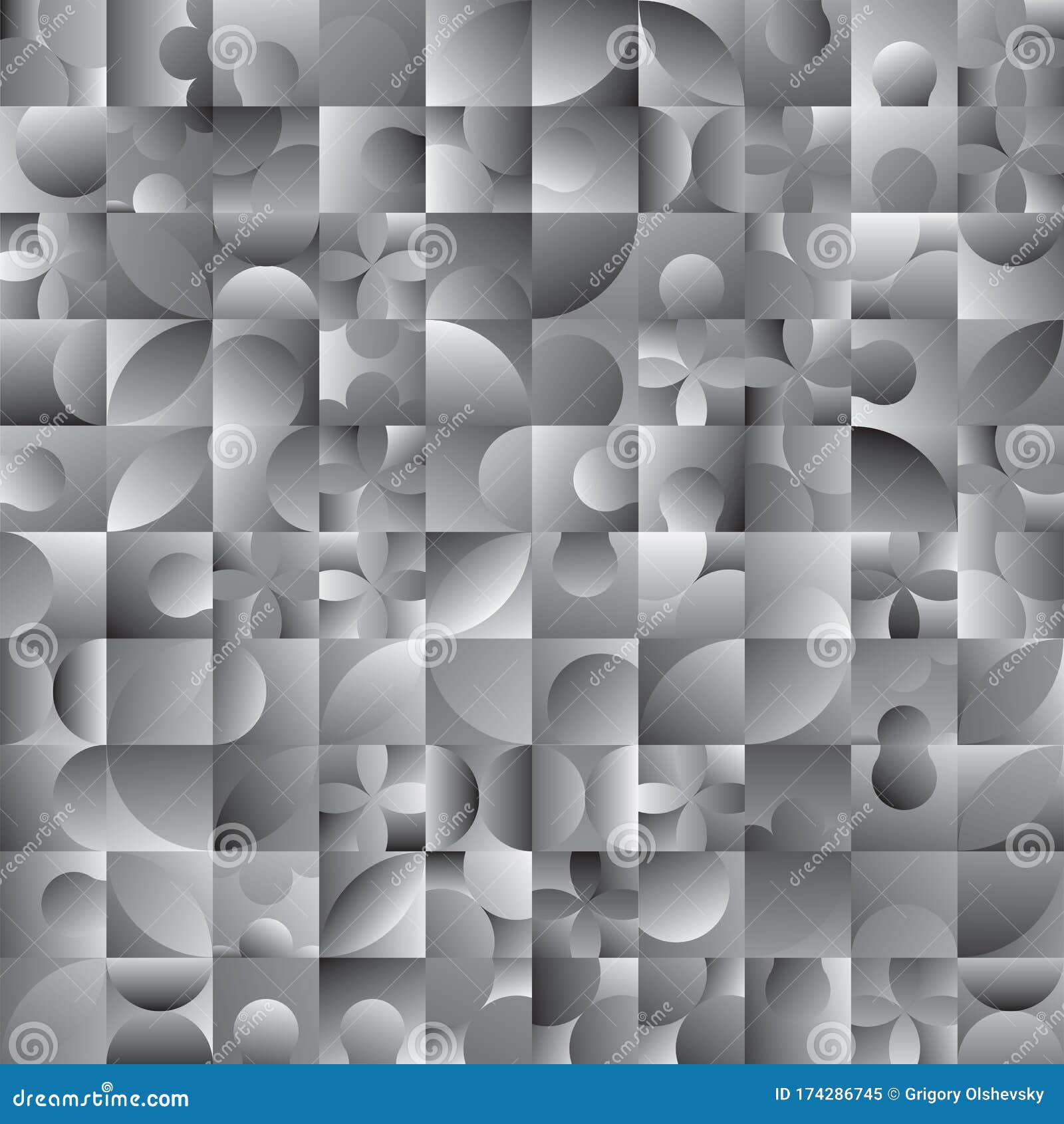 Abstract Seamless Gray Background with Colored Tiles Stock Vector ...