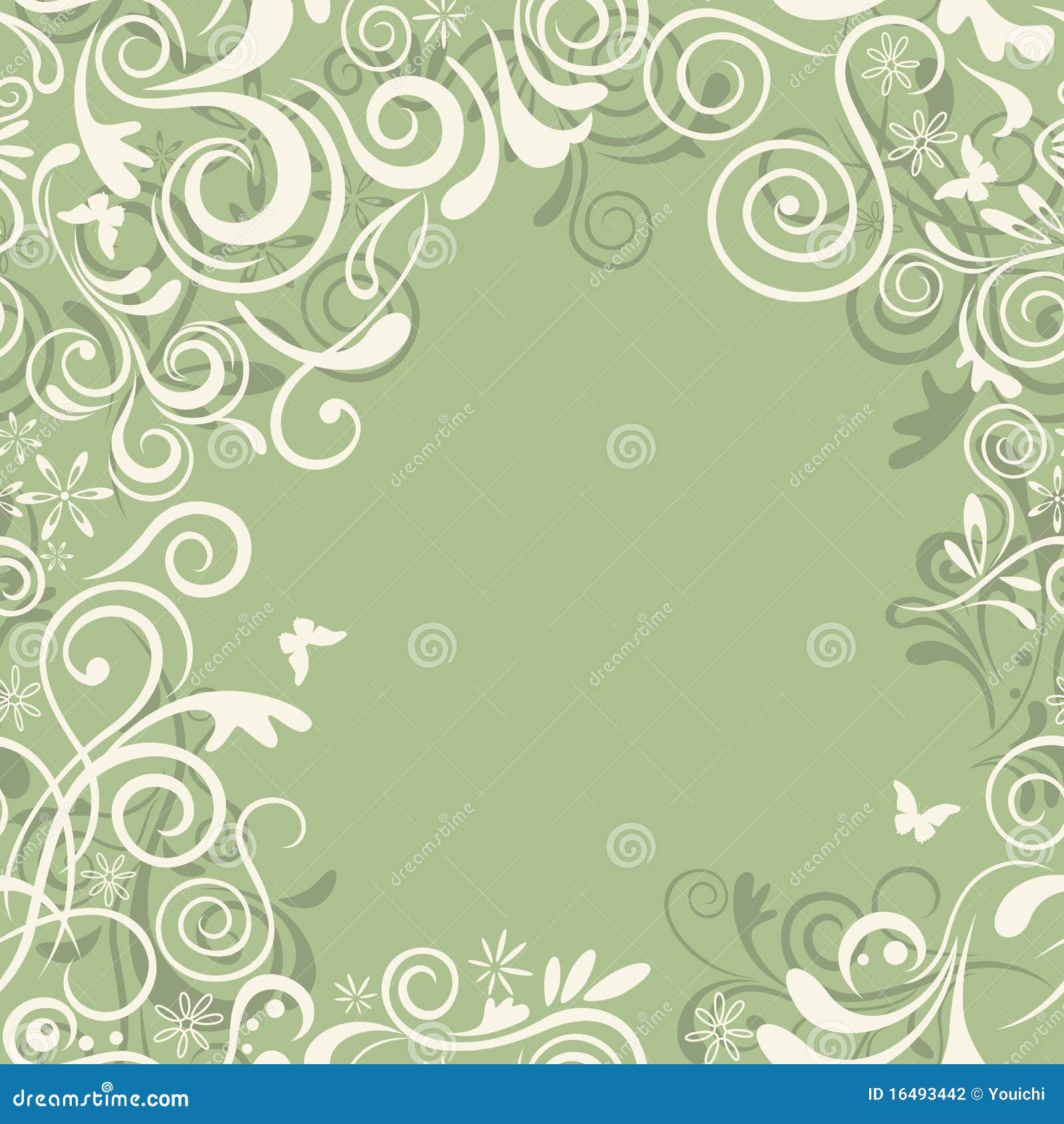Abstract Seamless Green Floral Frame Stock Vector - Illustration of ...