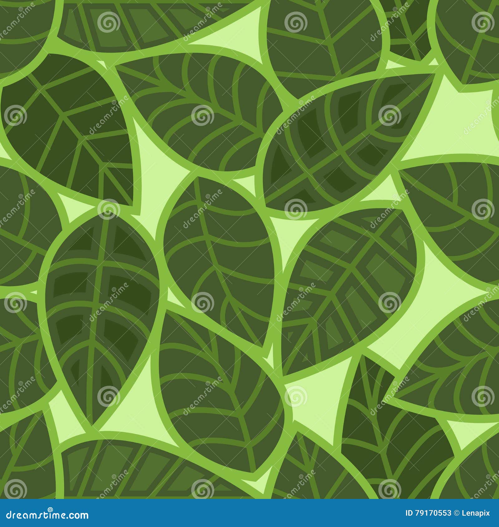 Abstract Seamless Green Leaves Pattern Stock Vector - Illustration of ...