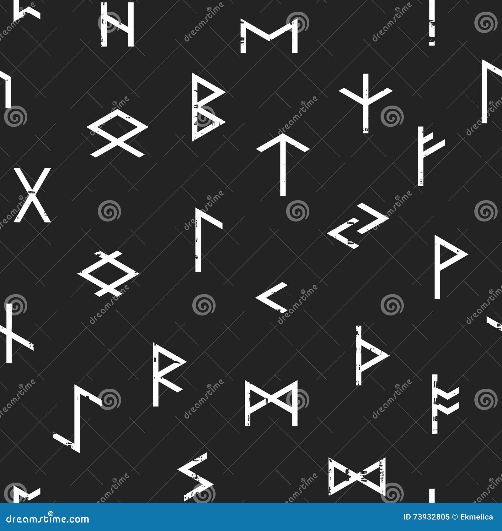 Abstract Seamless Grunge Pattern of Elder Futhark Stock Vector ...
