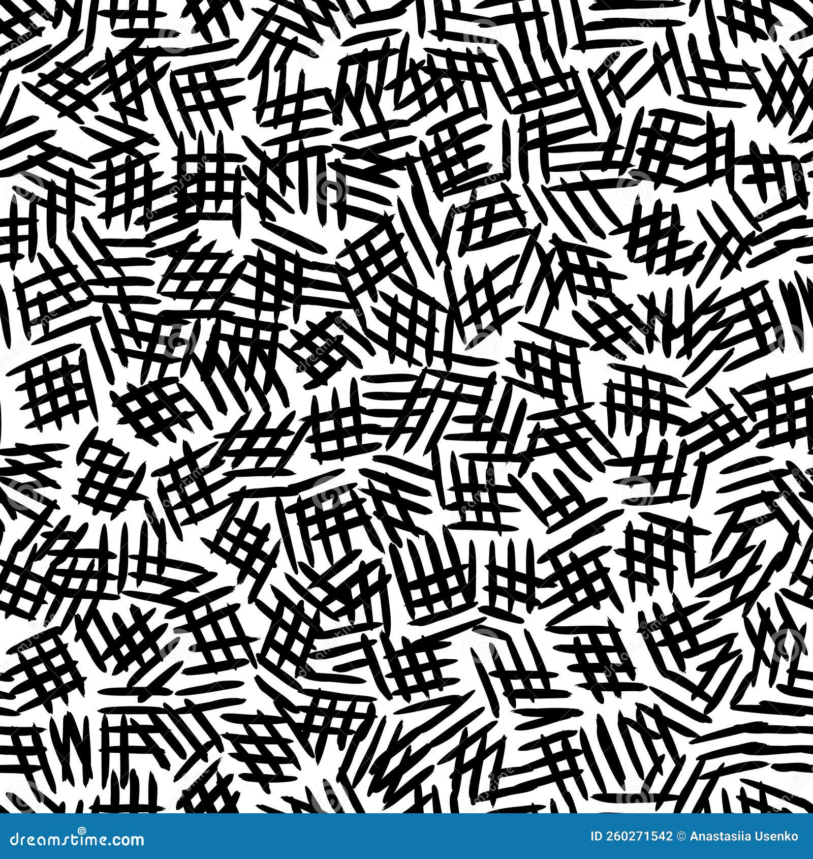 Abstract Seamless Hand Drawn Irregular Pattern Vector Background