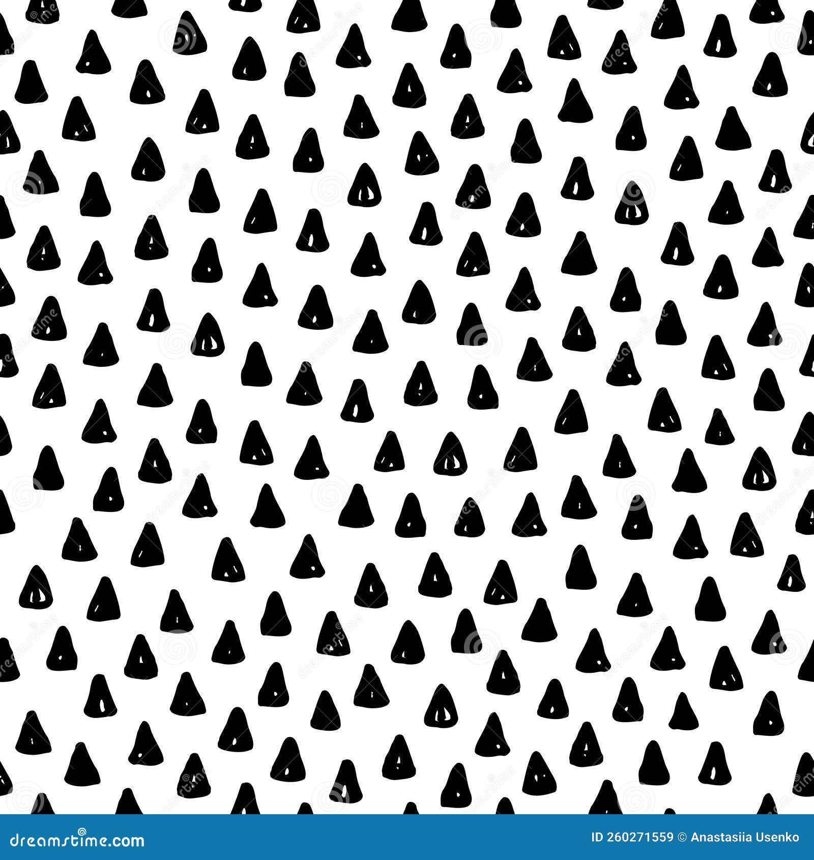 Abstract Seamless Hand Drawn Irregular Polka Pattern. Vector Background ...