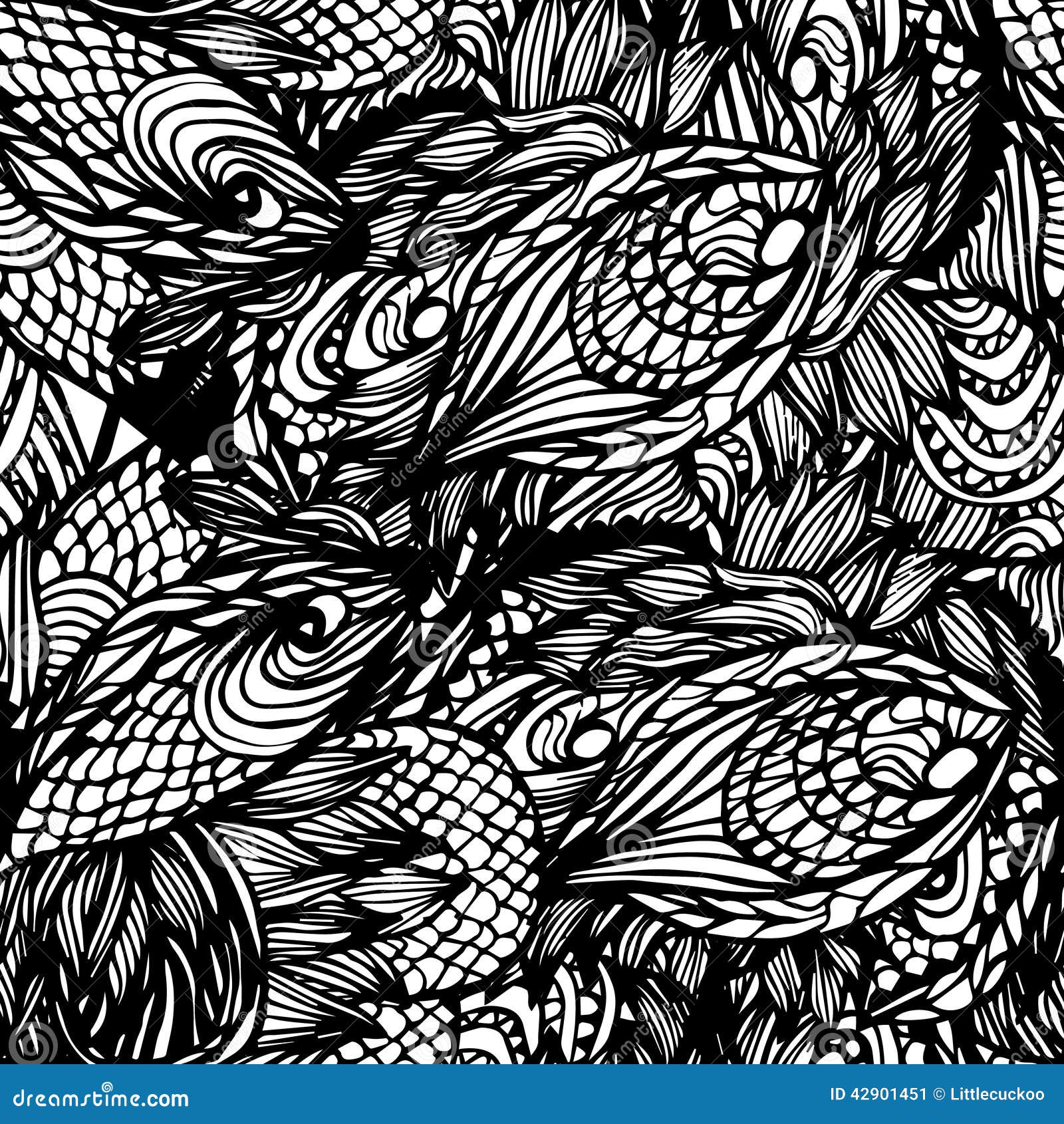 Abstract Seamless Hand-drawn Pattern. Stock Vector - Illustration of ...