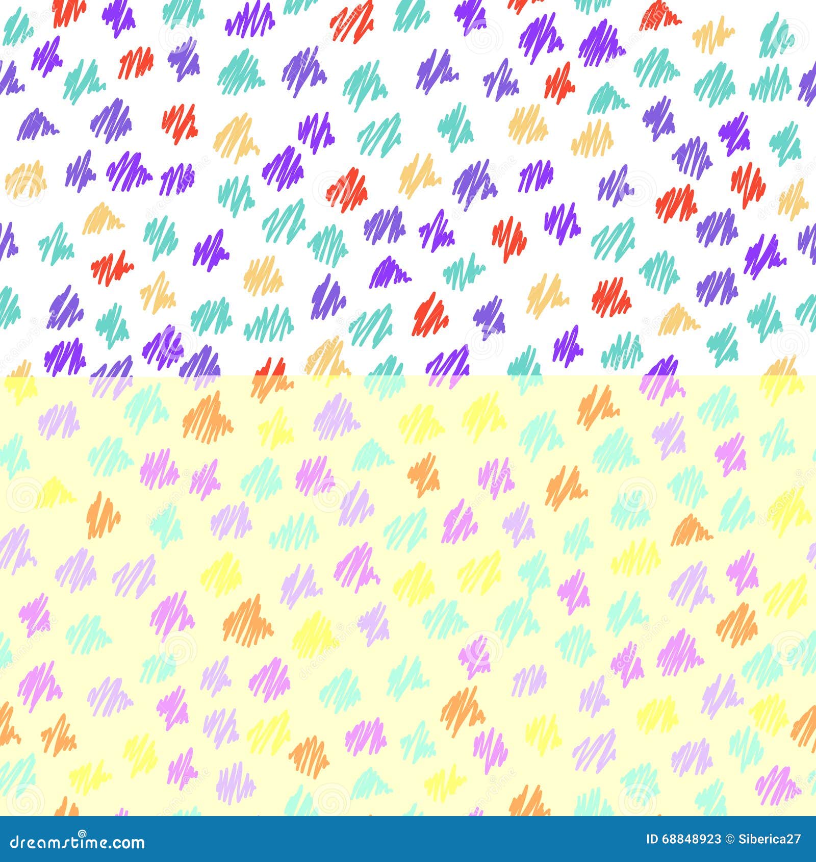 Abstract Seamless Hand-drawn Scribbles Pattern Stock Illustration ...