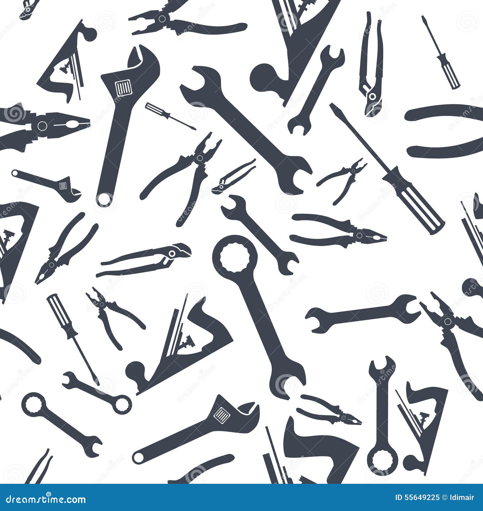 Abstract Seamless Hand Tools Pattern. Vector Stock Vector ...