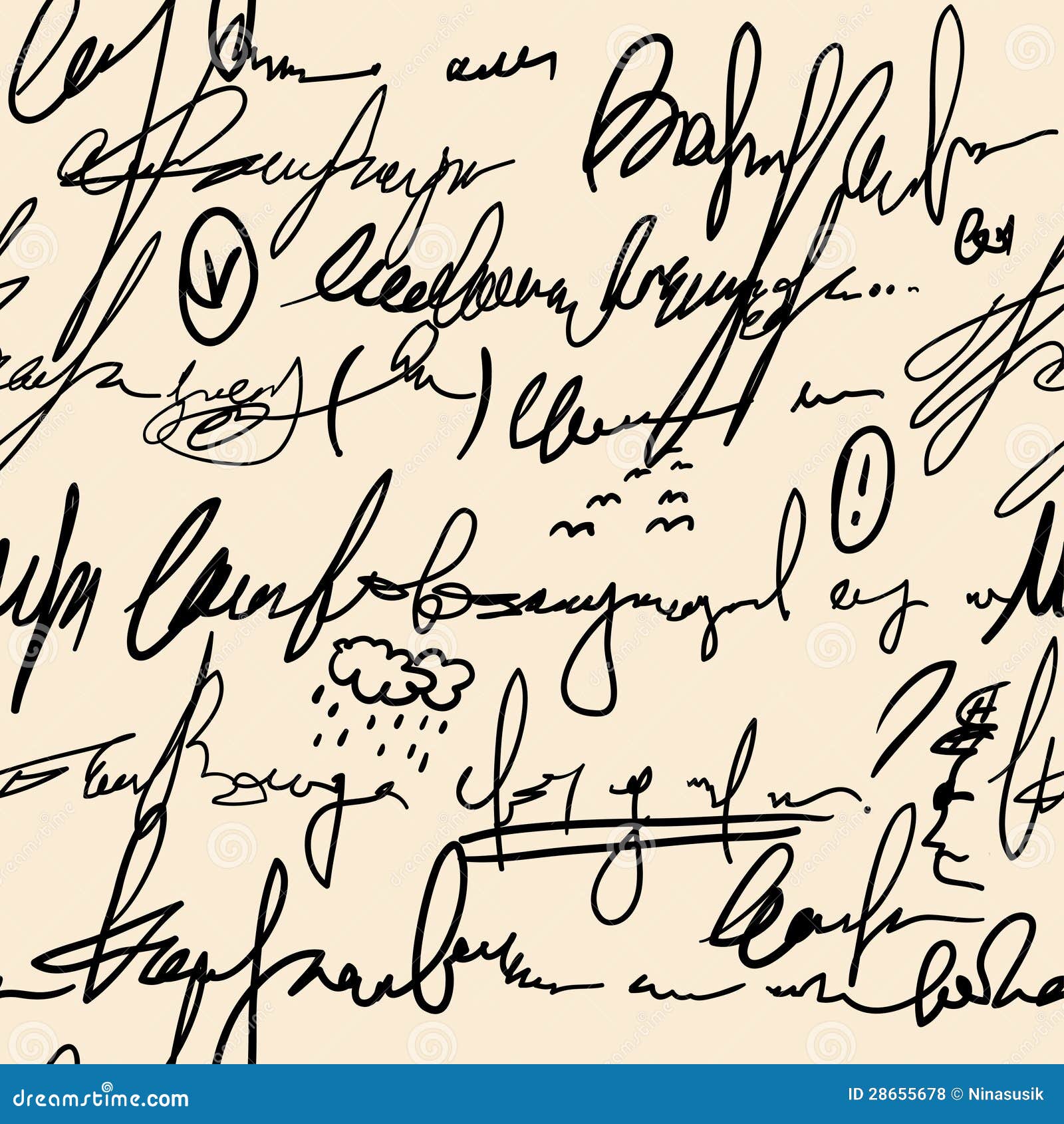 Abstract Seamless Hand Write Pattern Stock Vector - Illustration of ...