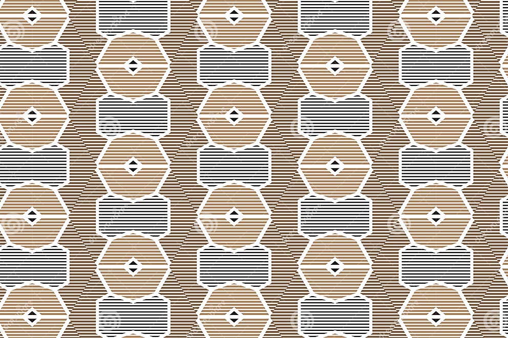 Abstract Seamless Horizontal Line Pattern Design Template Brown and ...