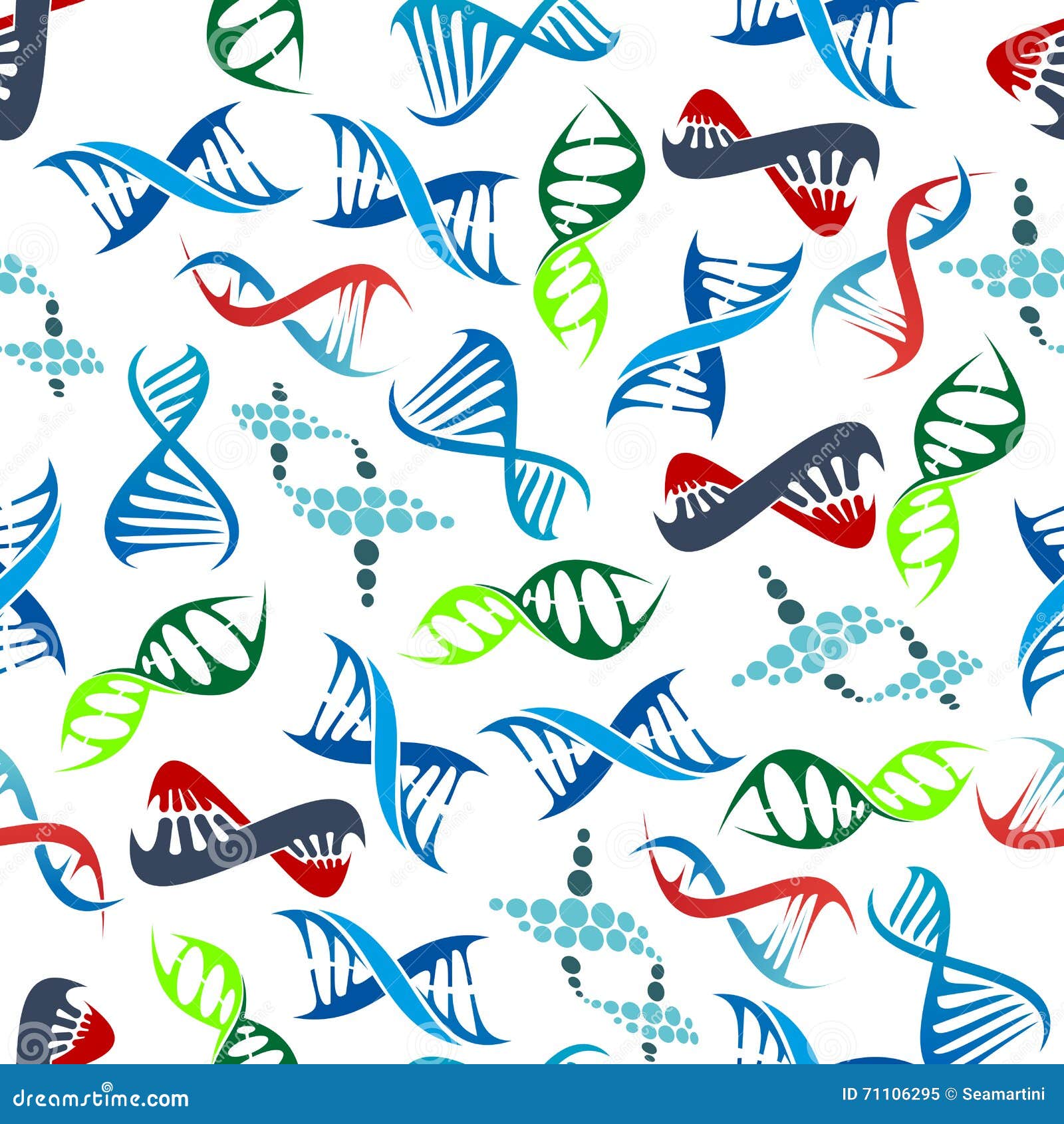Abstract Seamless Human DNA Helices Pattern Stock Vector - Illustration ...