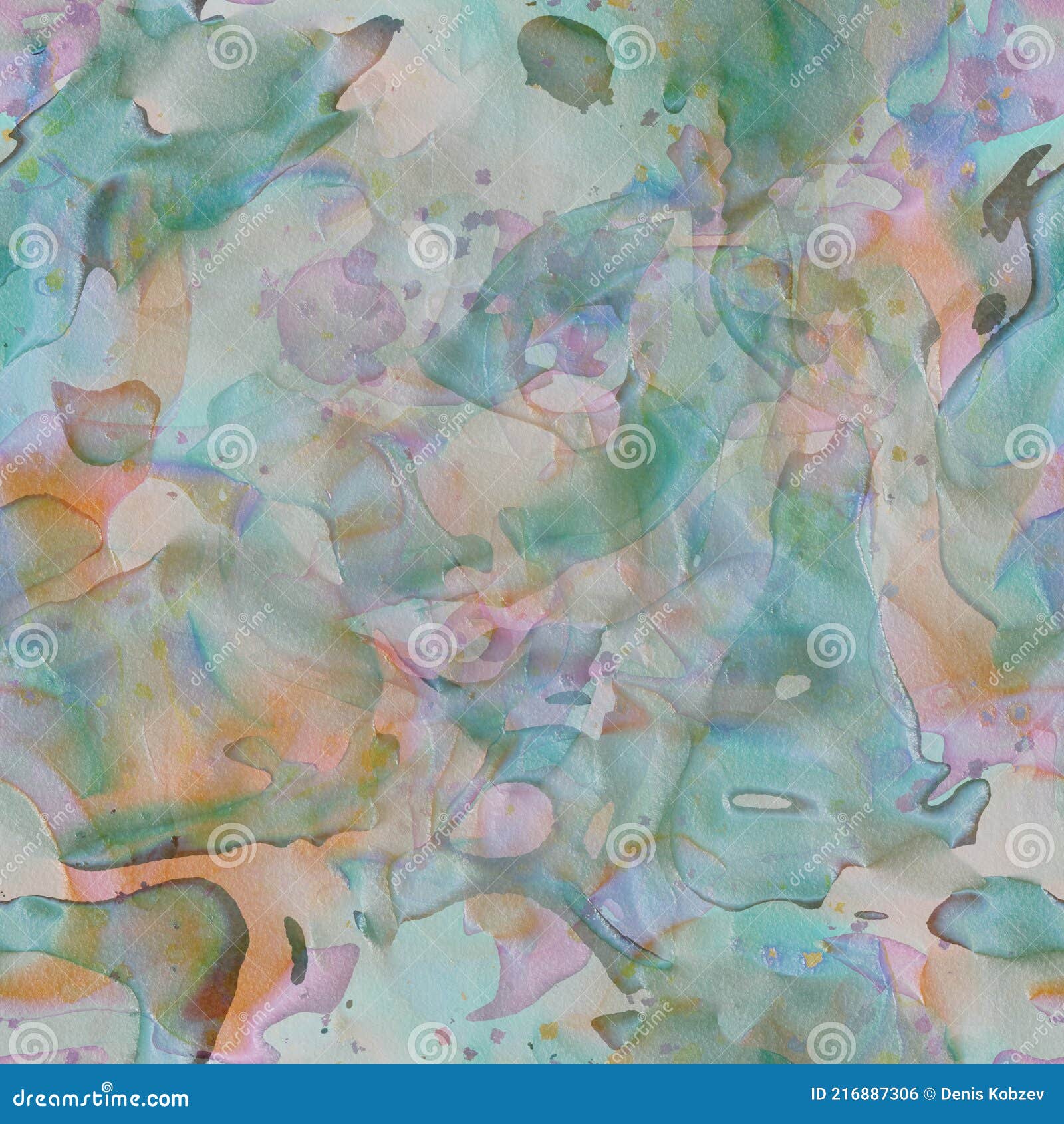 Abstract Seamless Illustration of Acrylic Paint in Different Colors ...