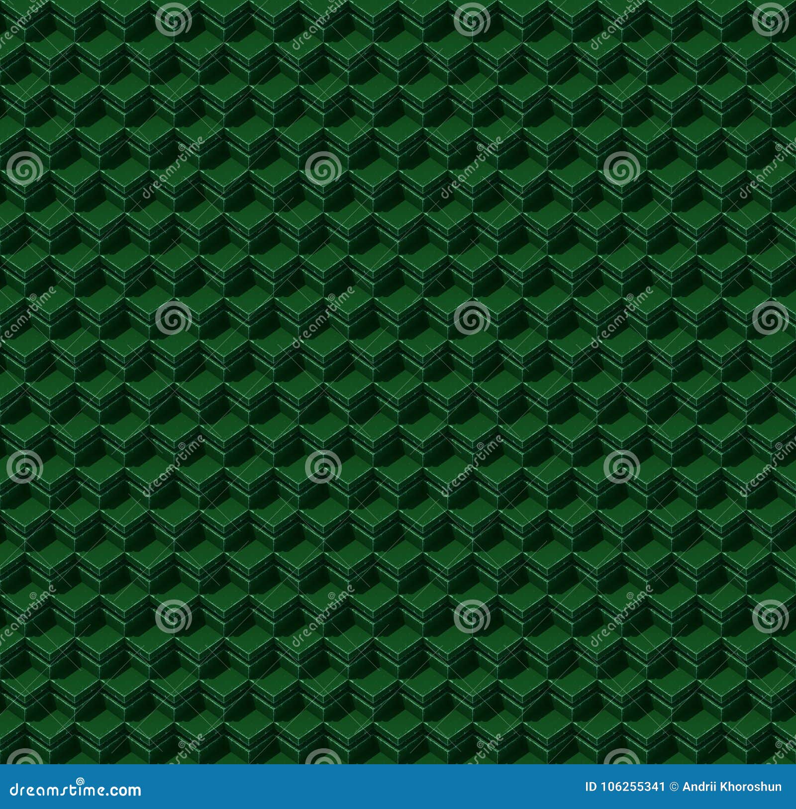 Abstract Green Cubes. Seamless Pattern Background. 3d Stock ...