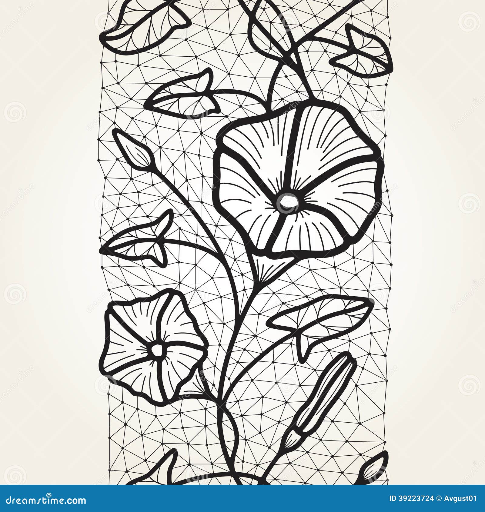 Abstract Seamless Lace Pattern with Flowers Stock Vector - Illustration ...