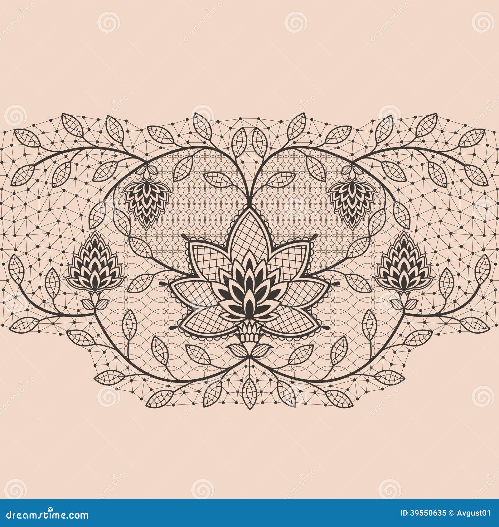 Abstract Seamless Lace Ribbon Pattern Stock Vector - Illustration of ...
