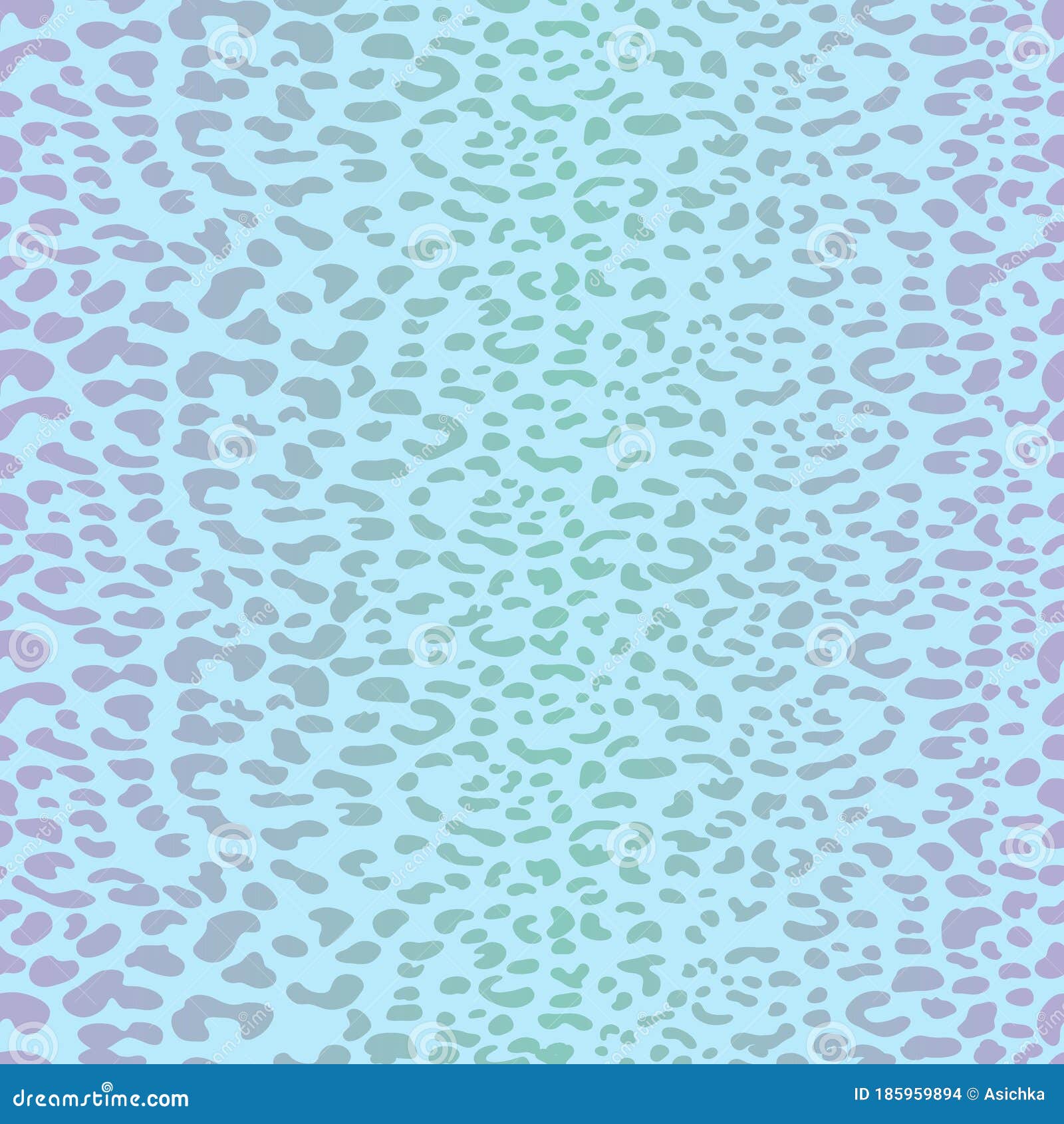 Abstract Seamless Leopard Skin Vector Pattern in Light Blue Color ...