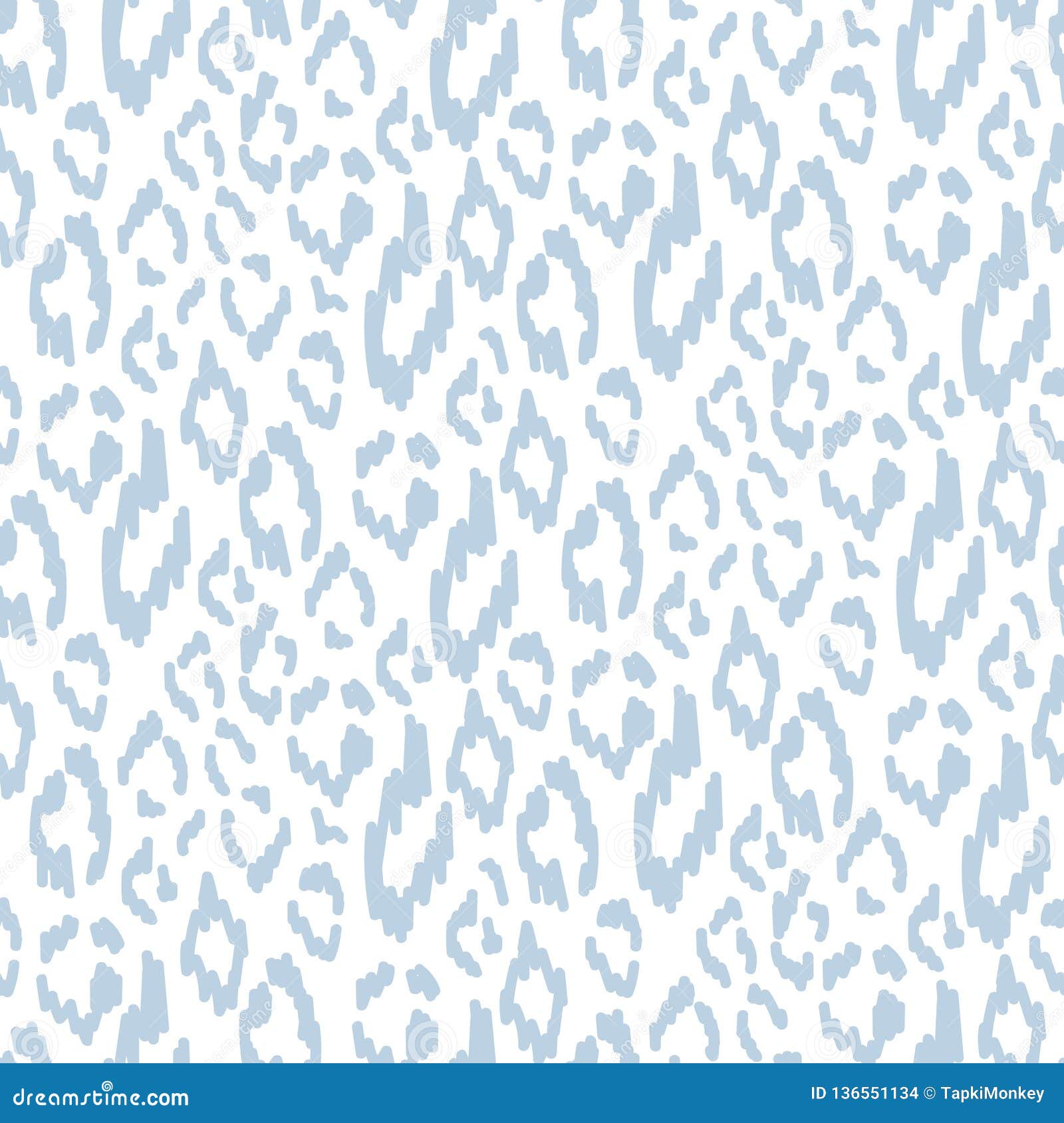 Abstract Seamless Leopard Skin Vector Pattern in Light Blue Color ...