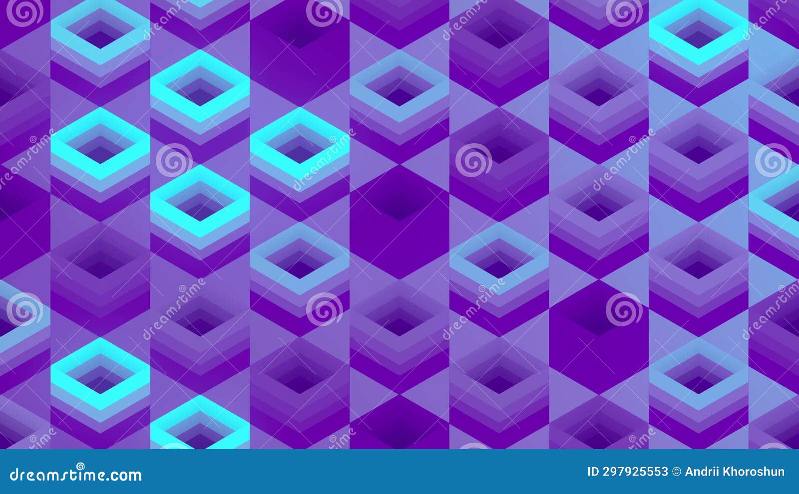 Abstract Loop Animation of a Group of Neon Colored Cubes. 3d Rendering ...