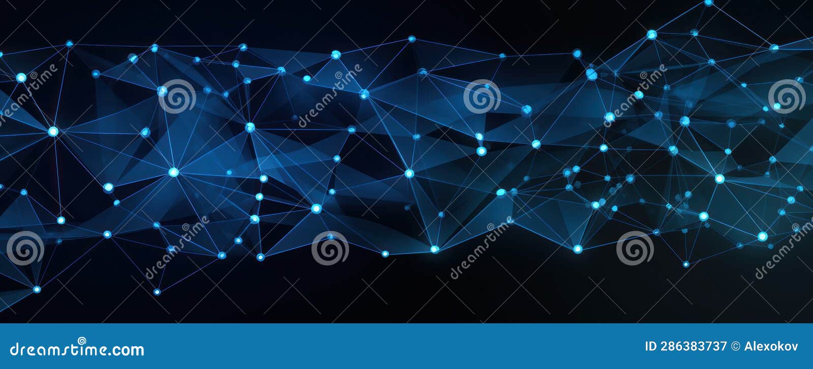 Abstract Seamless Network Background on Blue AI Generated Stock ...