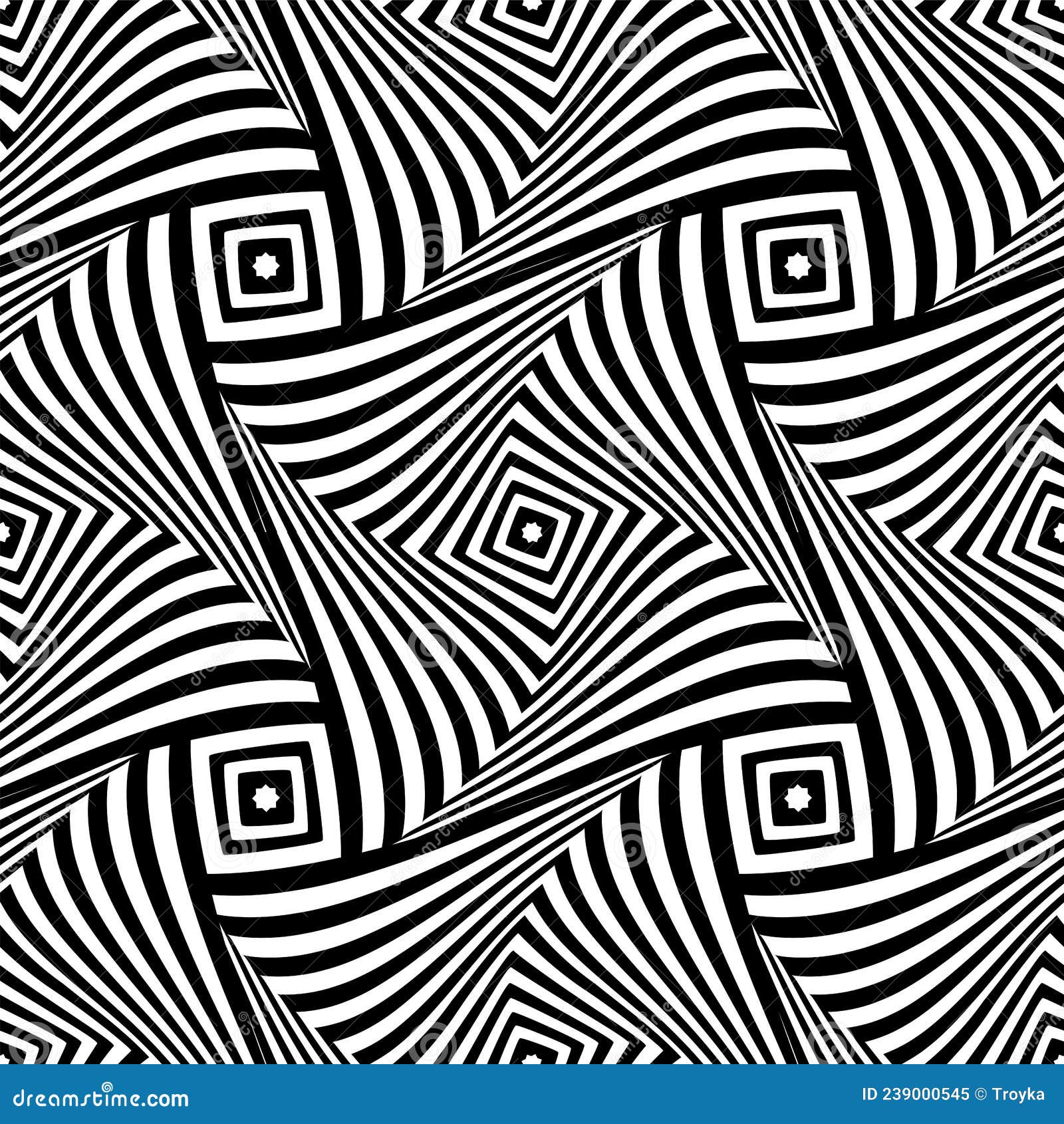 Abstract Seamless Op Art Pattern. Twisting Lines Texture Stock Vector ...