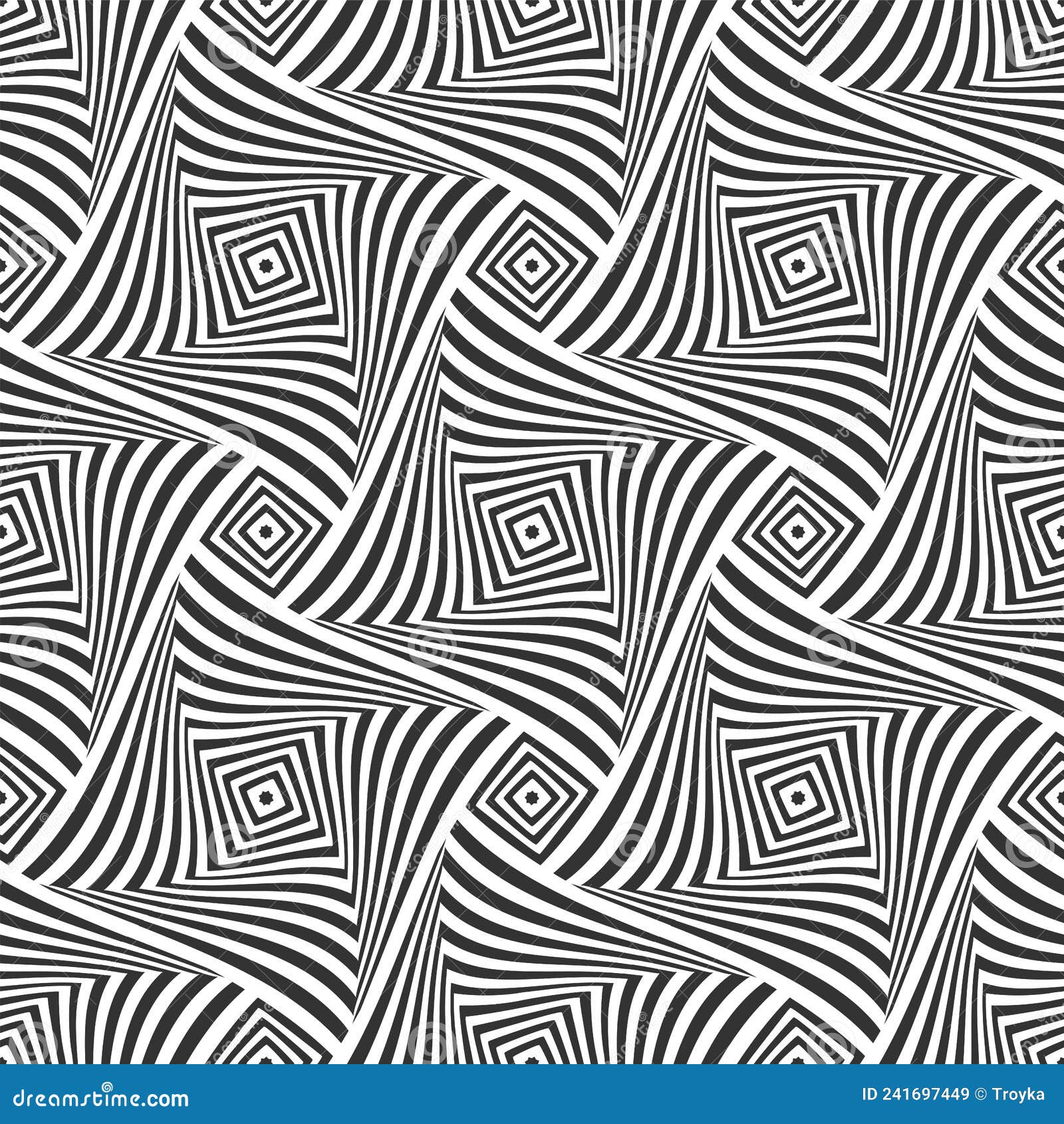 Abstract Seamless Op Art Pattern. Twisting Lines Texture Stock Vector ...