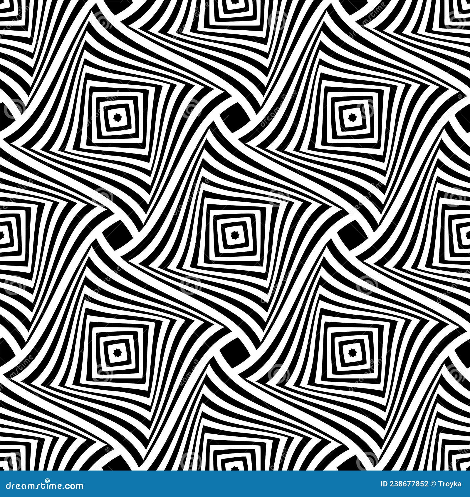 Abstract Seamless Op Art Pattern. Twisting Lines Texture Stock Vector ...