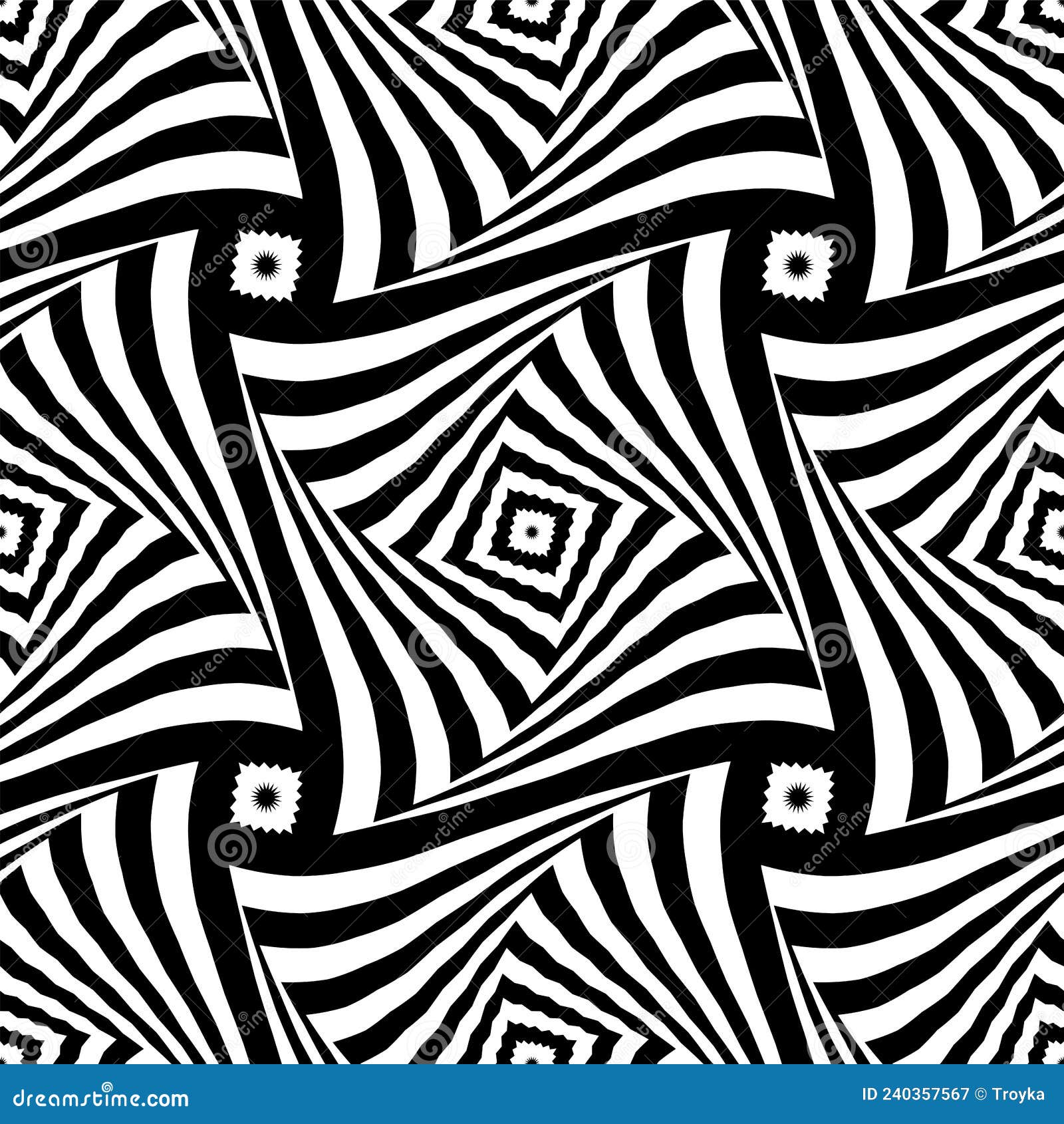 Abstract Seamless Op Art Pattern. Twisting Lines Texture Stock Vector ...