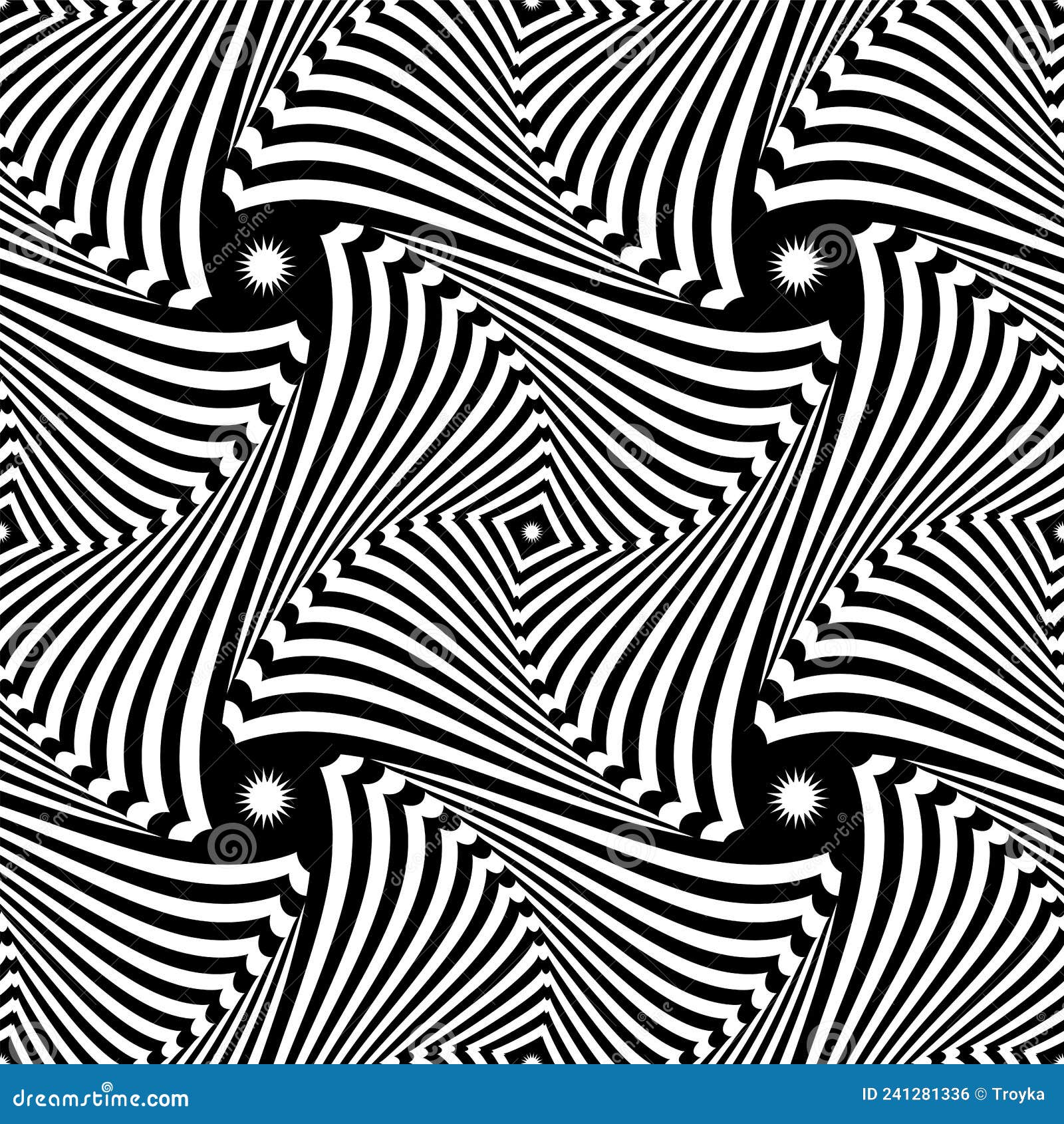 Abstract Seamless Op Art Pattern. Twisting Lines Texture Stock Vector ...