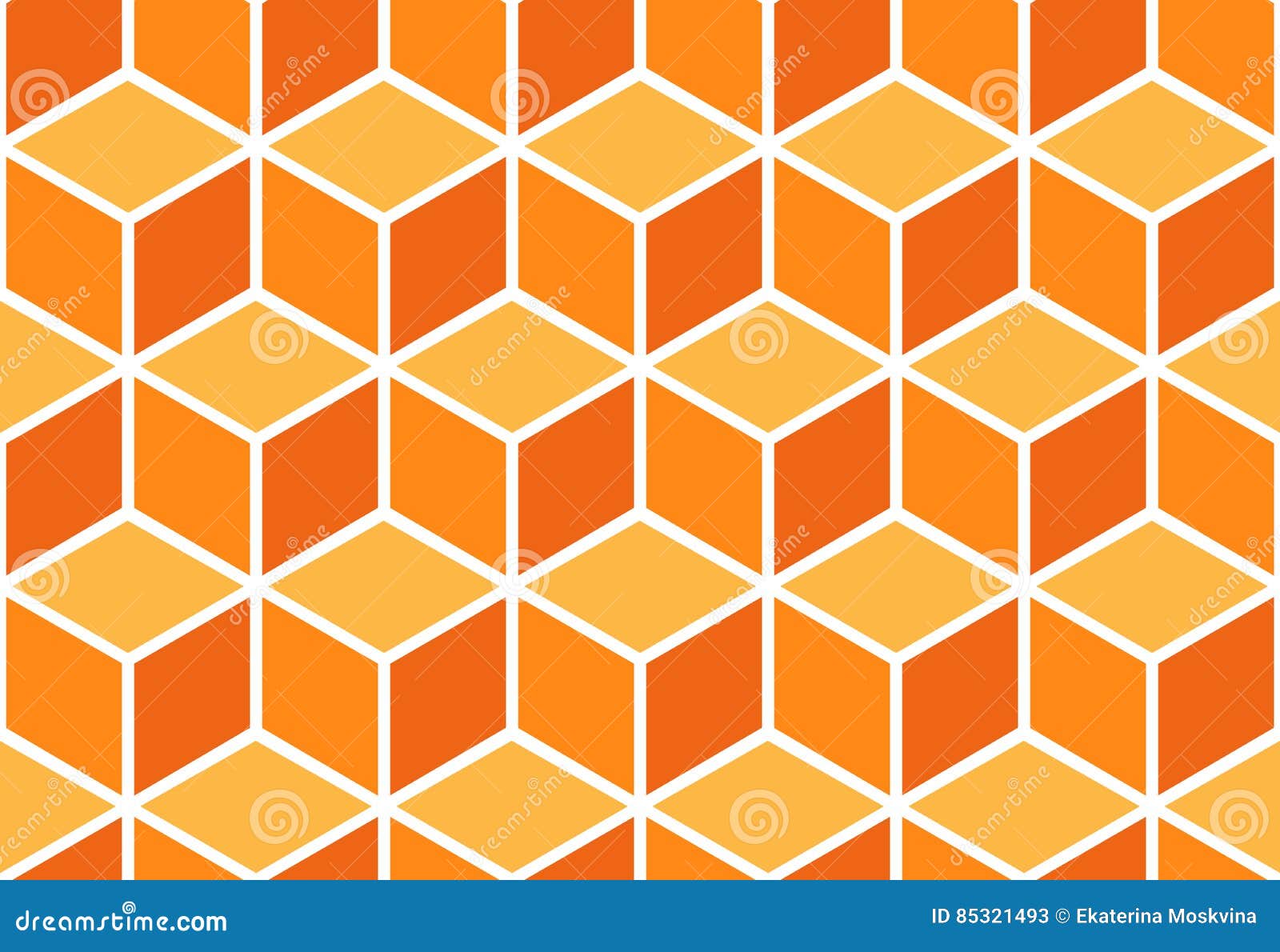 Abstract Seamless Orange Cube Pattern Stock Vector - Illustration of ...