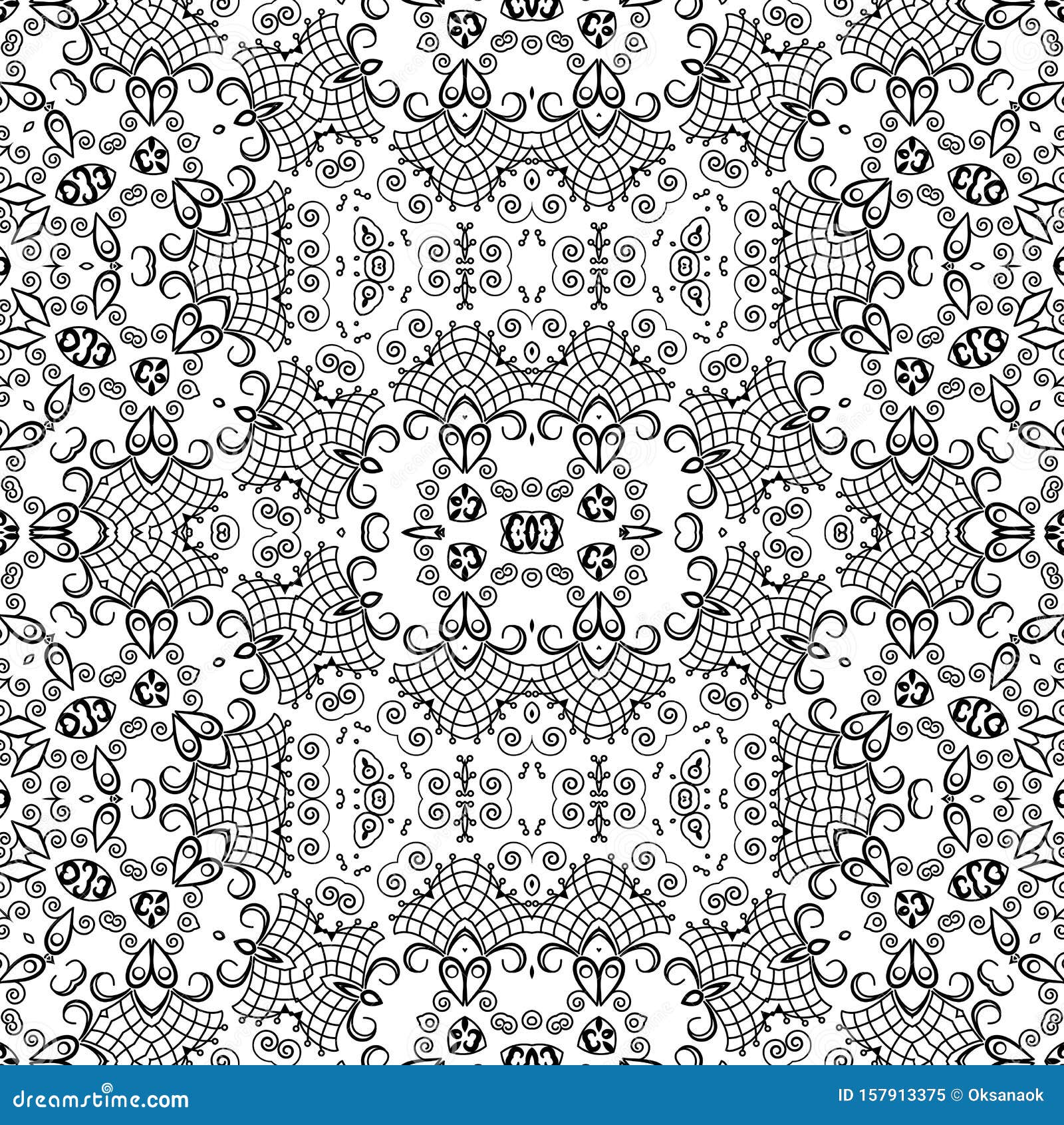 Abstract Seamless Outline Pattern Stock Vector - Illustration of ...