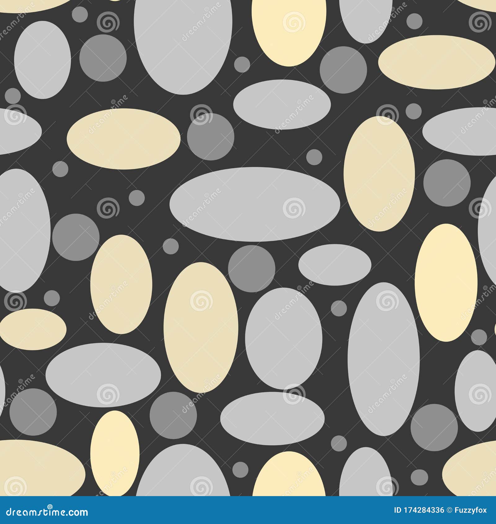 Abstract Seamless Oval Circles Retro Pattern Stock Illustration ...