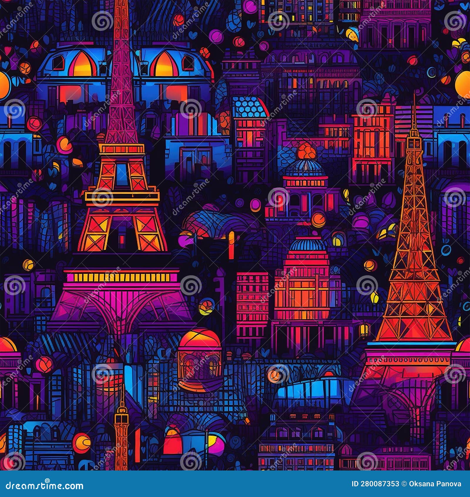 Abstract Seamless Paris Pattern. Perfect for Fabric, Textile, Wallpaper ...