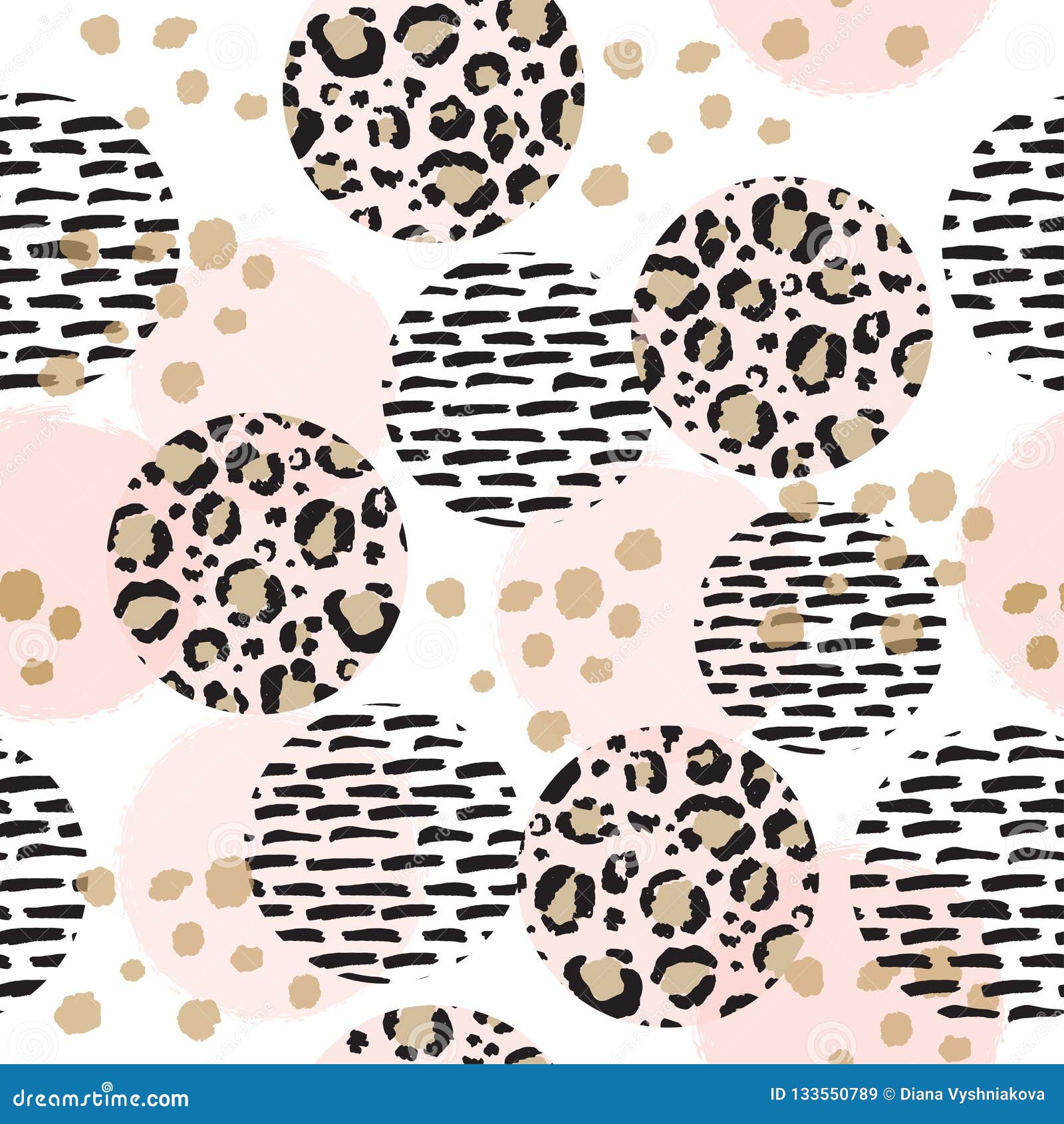 Abstract Seamless Patern with Leopard Circles Stock Vector ...