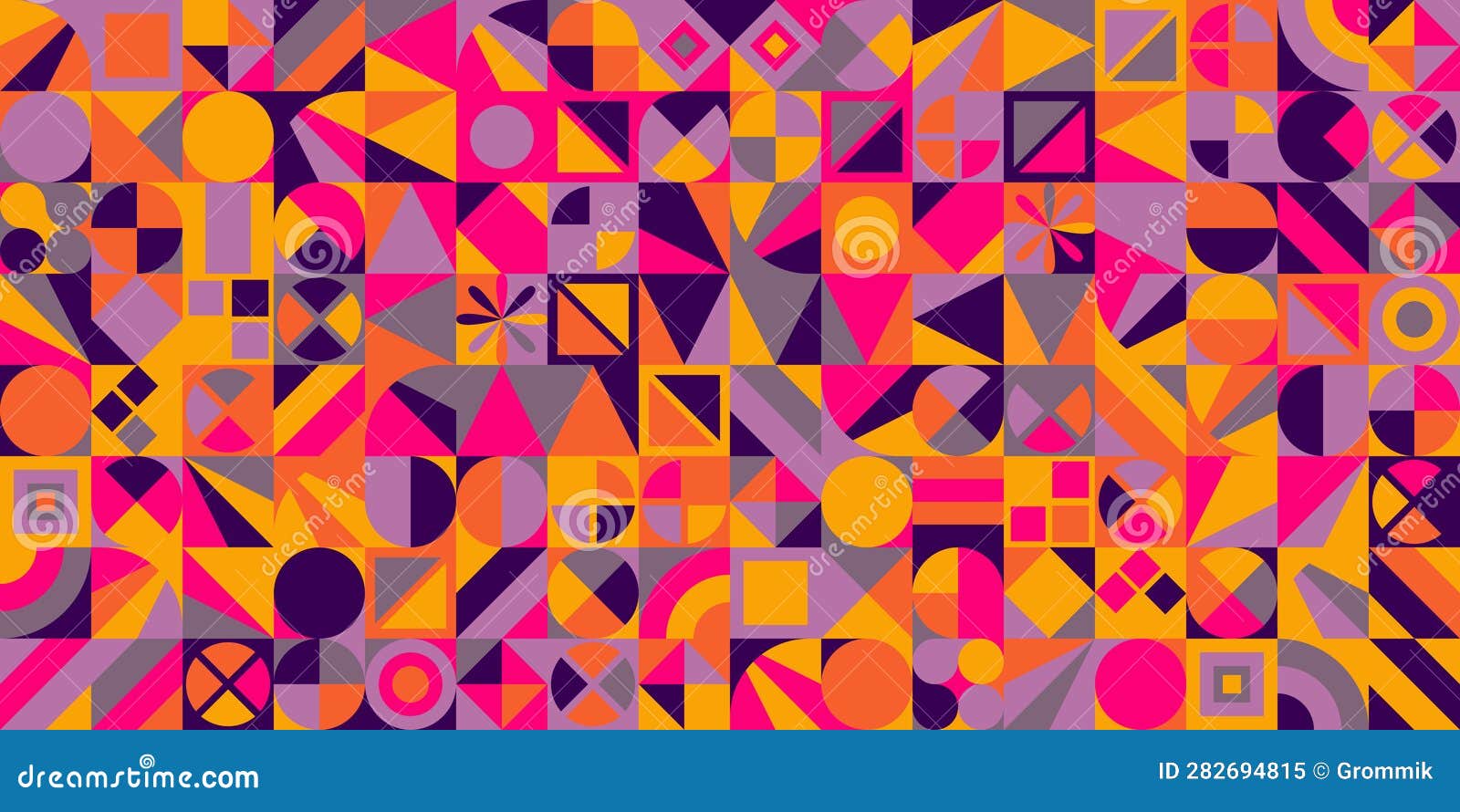 Abstract Seamless Pattern of Arbitrary Geometric Shapes Stock Vector ...