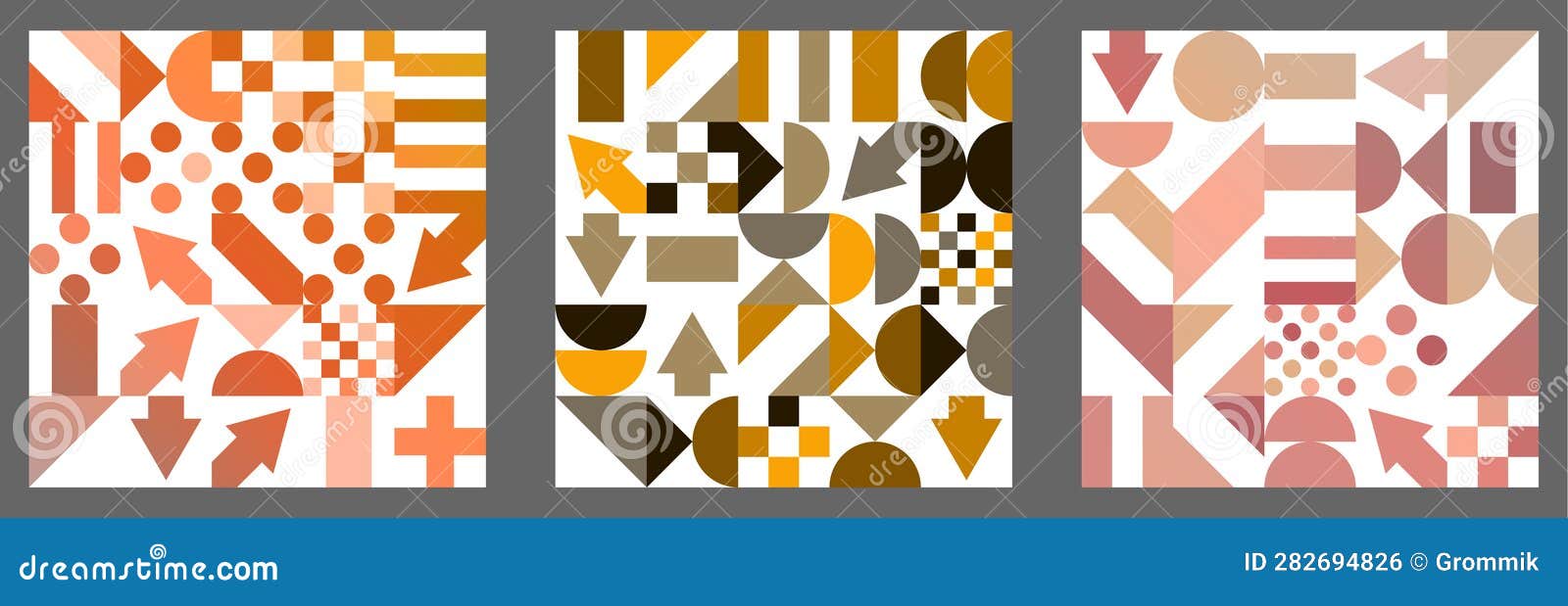 Abstract Seamless Pattern of Arbitrary Geometric Shapes Stock Vector ...