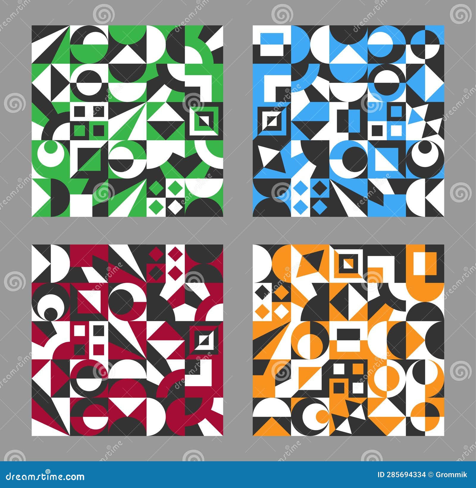 Abstract Seamless Pattern of Arbitrary Geometric Shapes Stock Vector ...