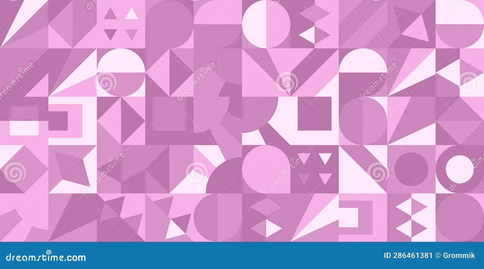 Abstract Seamless Pattern Of Arbitrary Geometric Shapes Stock